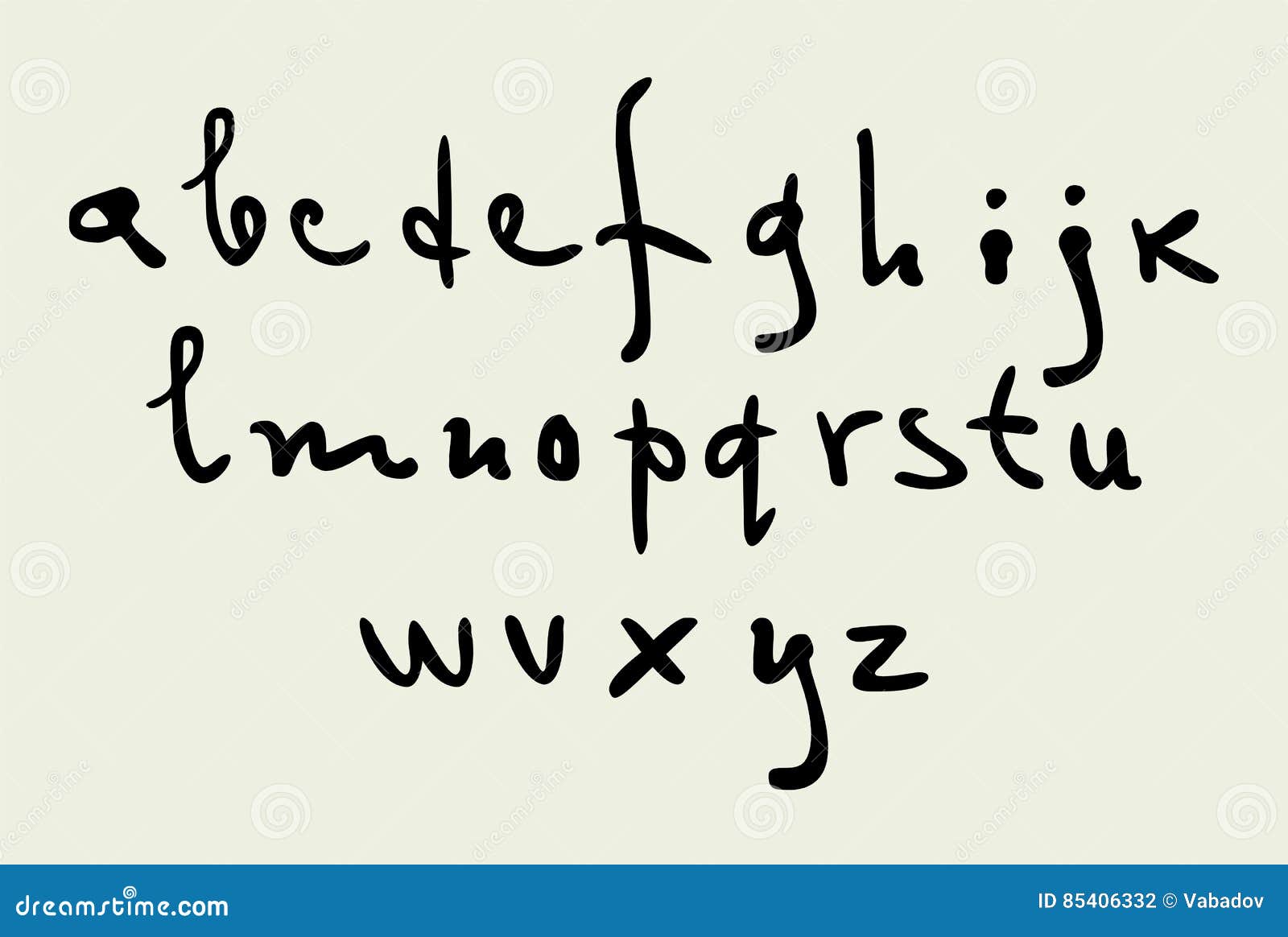 Hand Written Latin Vector Alphabet Stock Vector - Illustration of ...