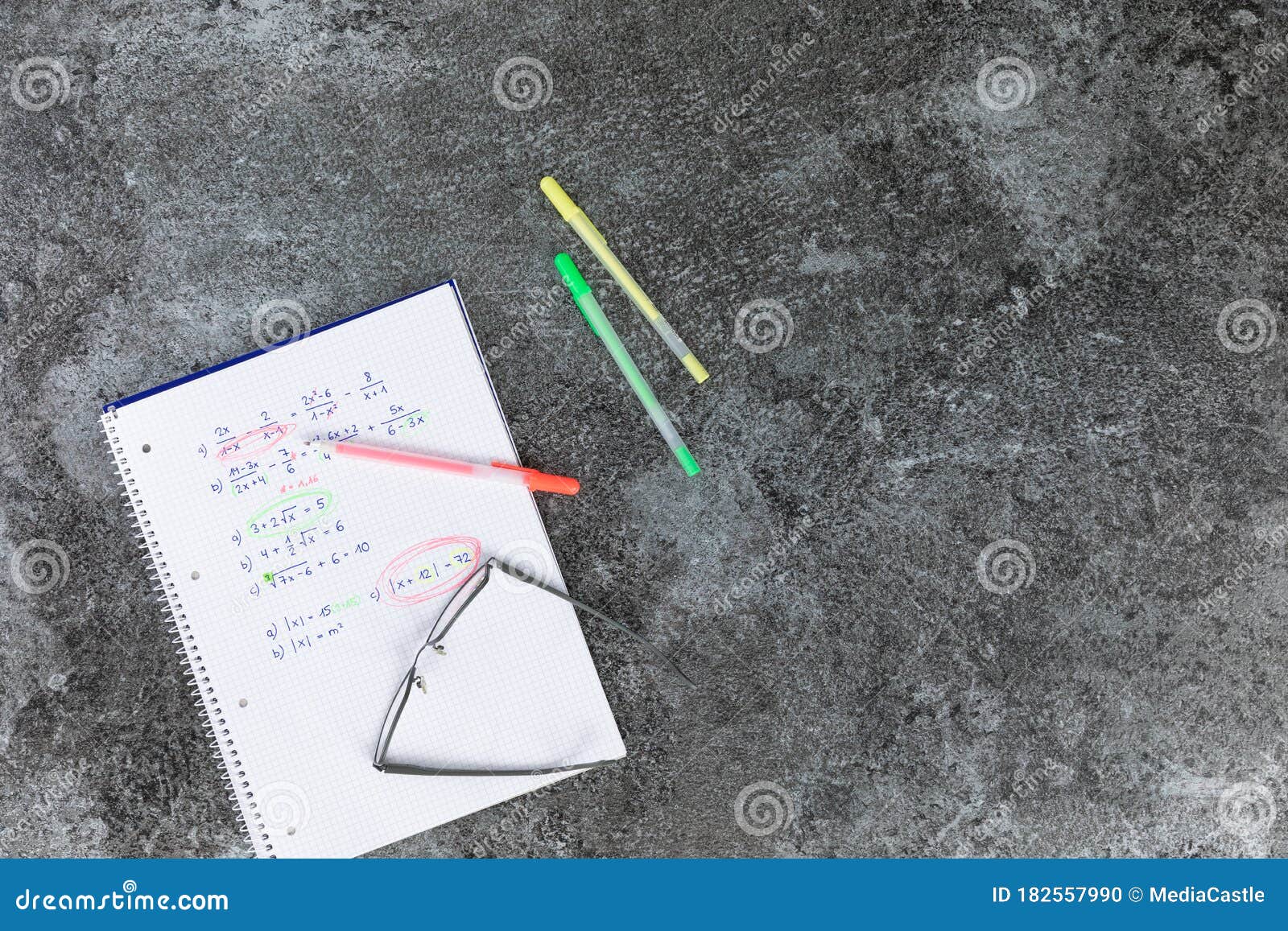 Hand Written Mathematics Book with Arithmetic Problems, Open Reading ...