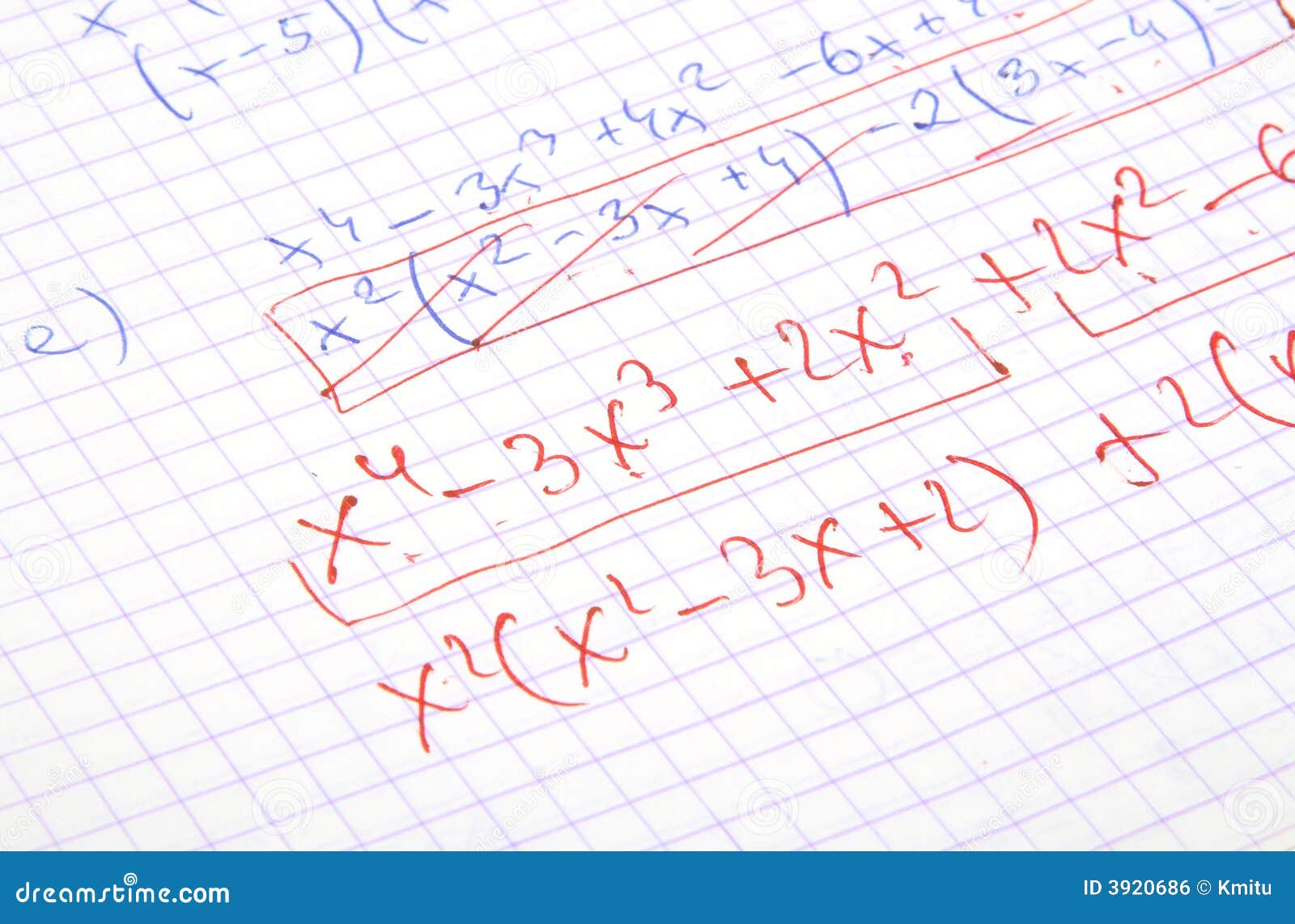 Hand Written Maths Calculations Stock Photo - Image of book ...