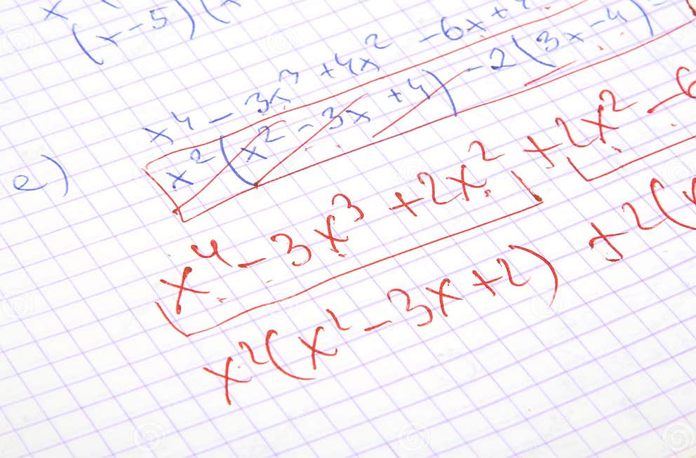 Hand Written Maths Calculations Stock Photo - Image of book ...