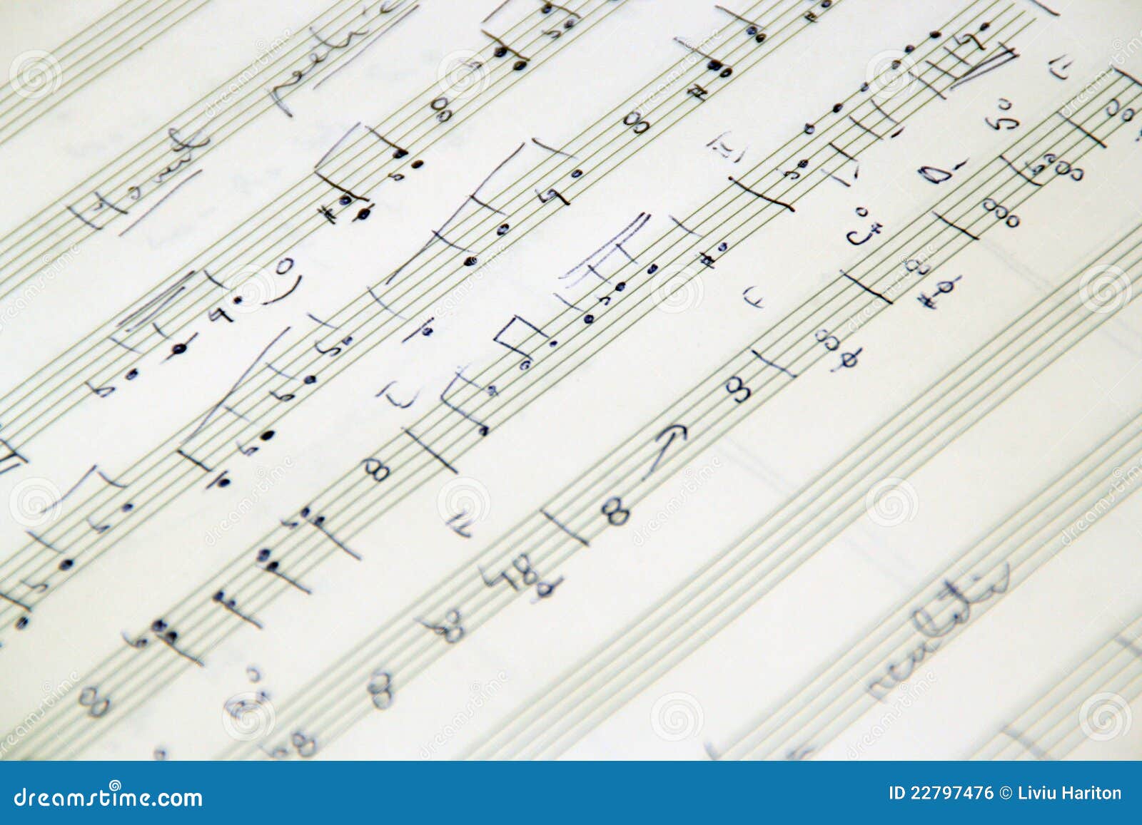 Hand-written music score stock photo. Image of musical - 22797476