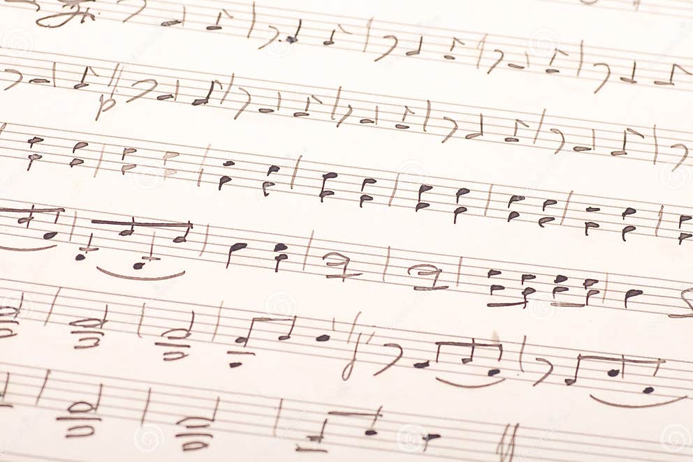 Hand-written music score stock photo. Image of page, staff - 3857814