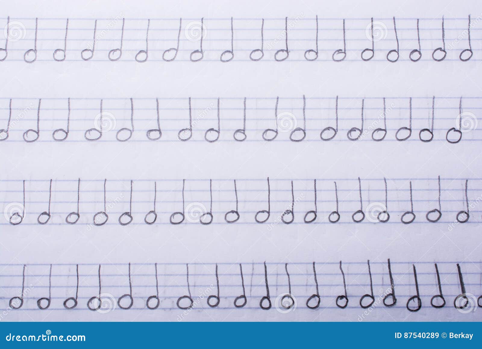 Hand Written Musical Notes are on Paper Stock Image - Image of creative ...