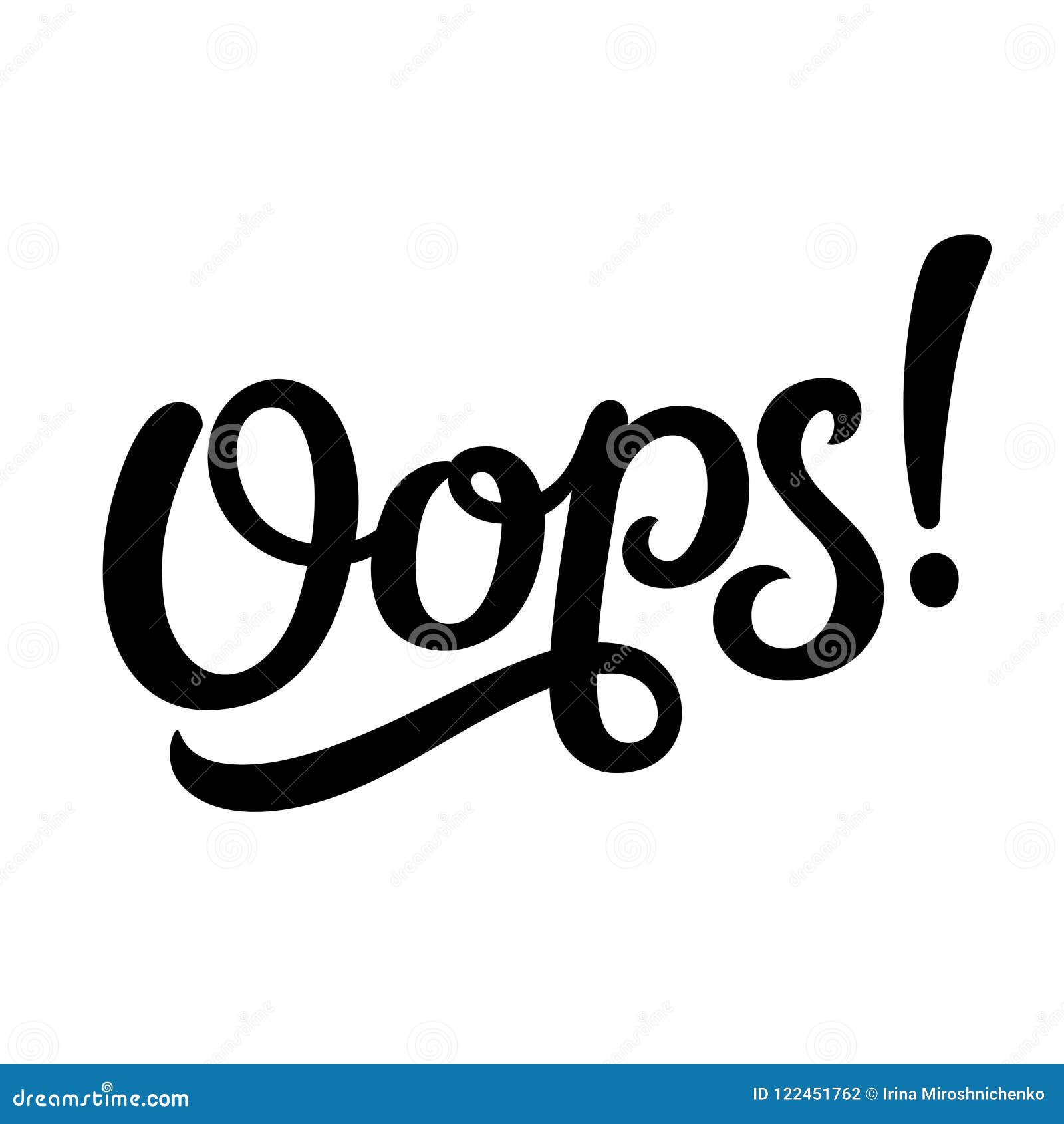 Hand Written Oops! Lettering Stock Vector - Illustration of lettering ...