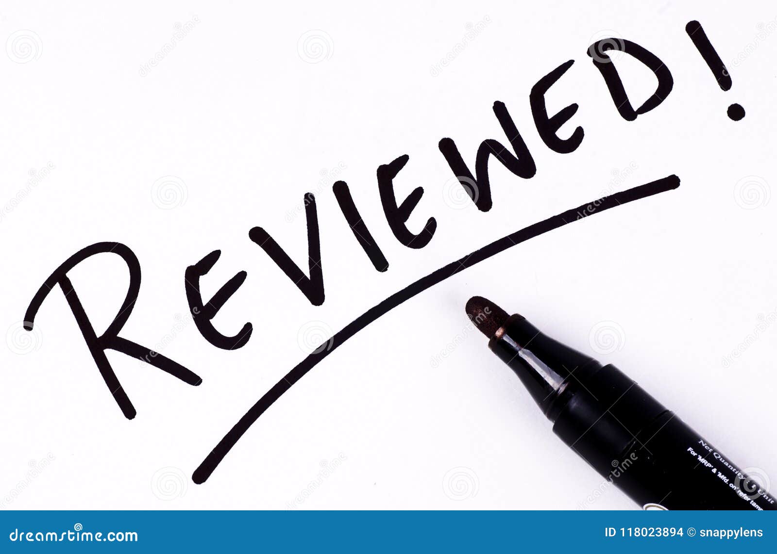 Hand Written Reviewed Word Stock Photo | CartoonDealer.com #118023894