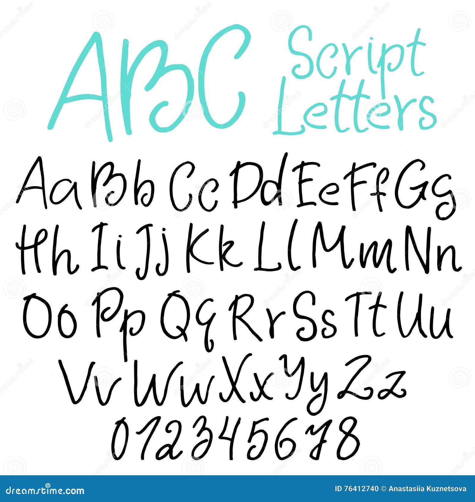 Hand-written Script Letters Stock Vector - Illustration of english ...