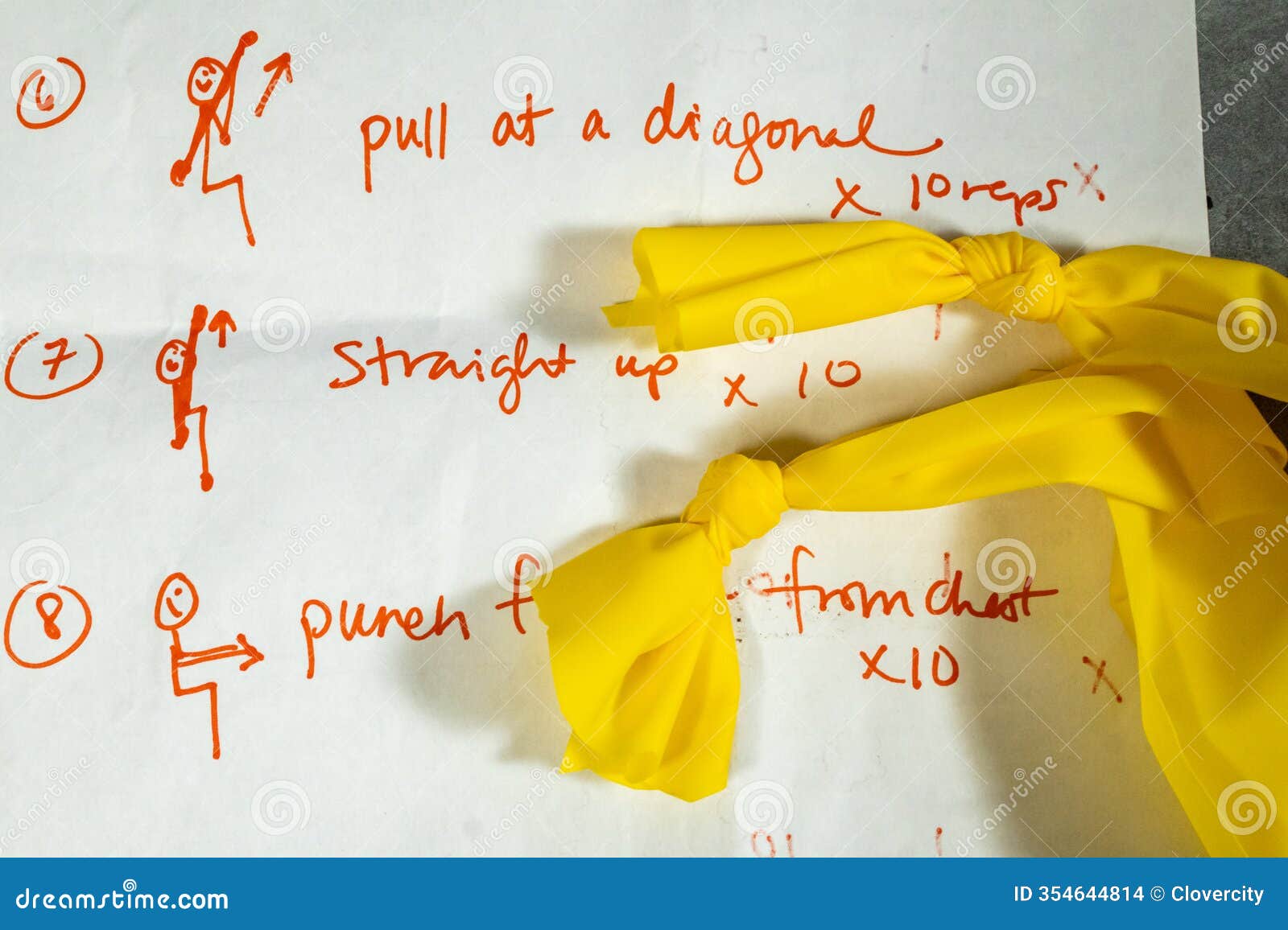 Hand Written Strength Training Instructions for Using Resistance Bands ...