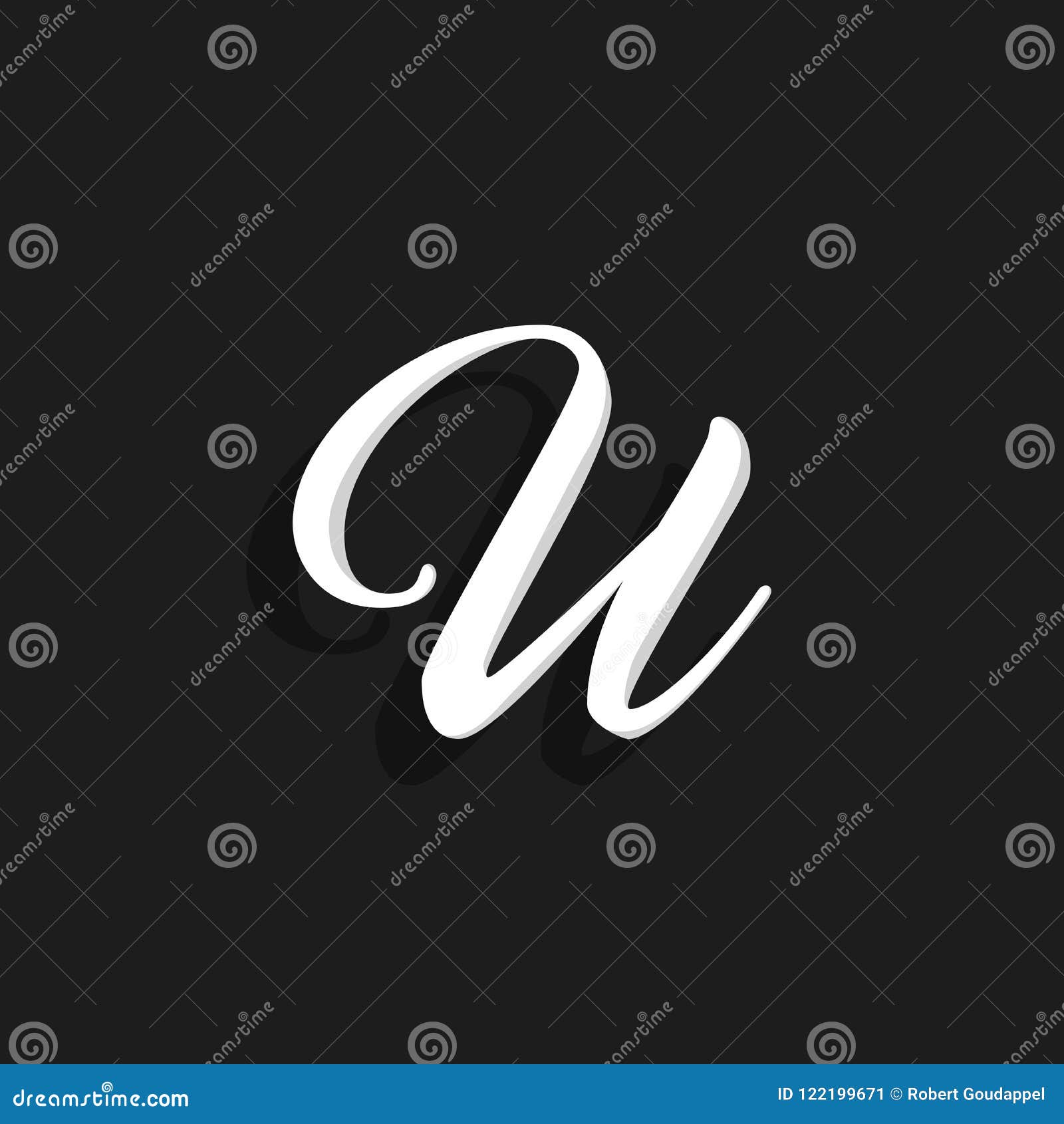 Vector Handwritten Logo Letter U Stock Vector - Illustration of emblem ...