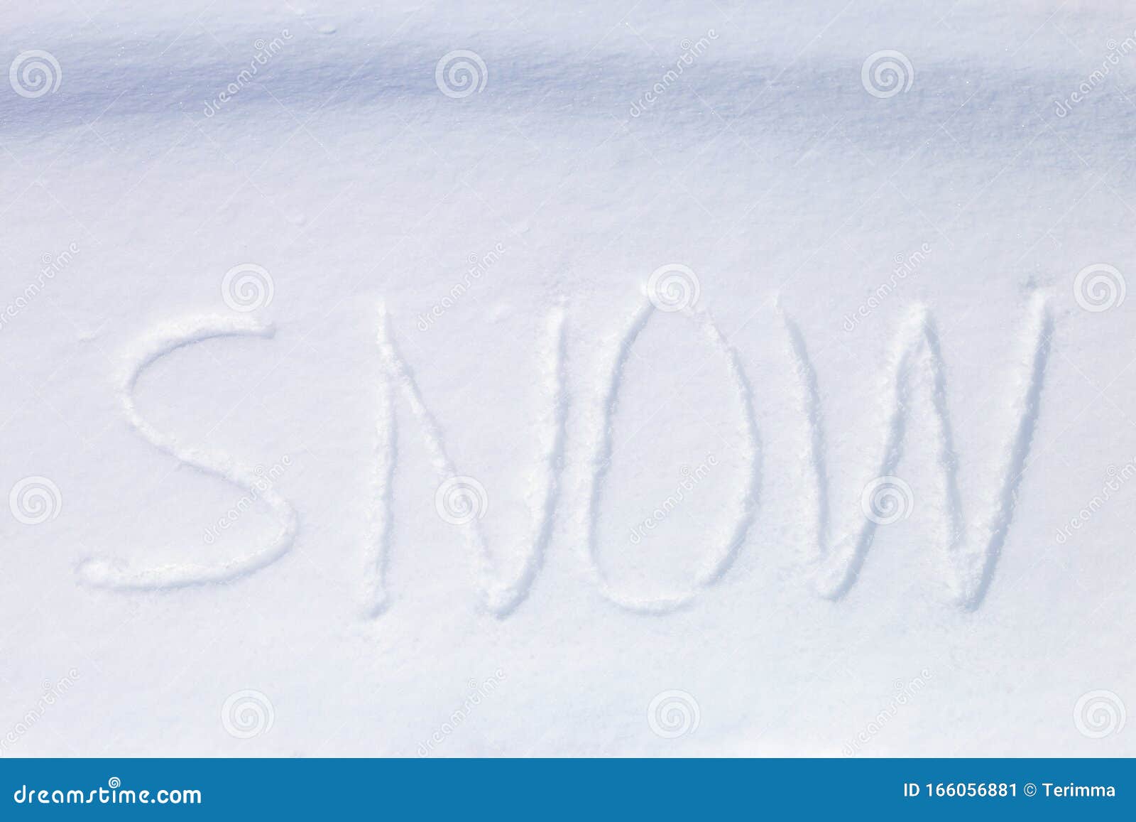 Hand Written Word `snow` in the Snow Surface Stock Image - Image of ...