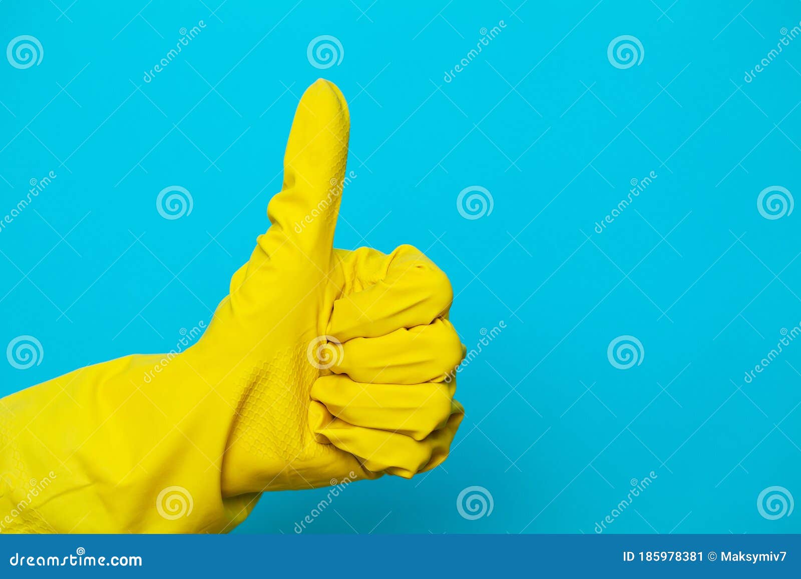 Hand in a Yellow Glove for Cleaning Stock Image - Image of professional ...