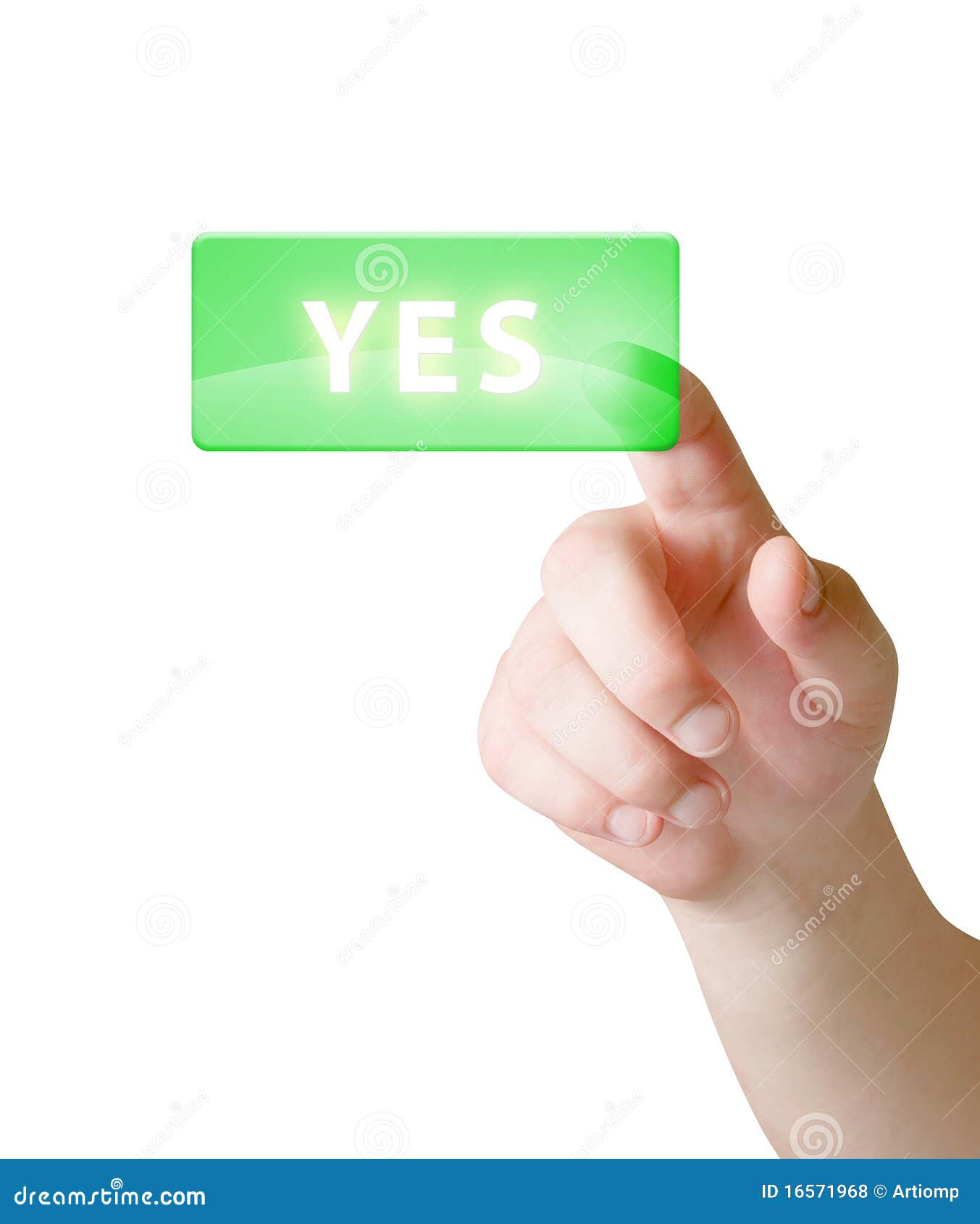 Hand and Yes Button Isolated Background Stock Photo - Image of decision ...