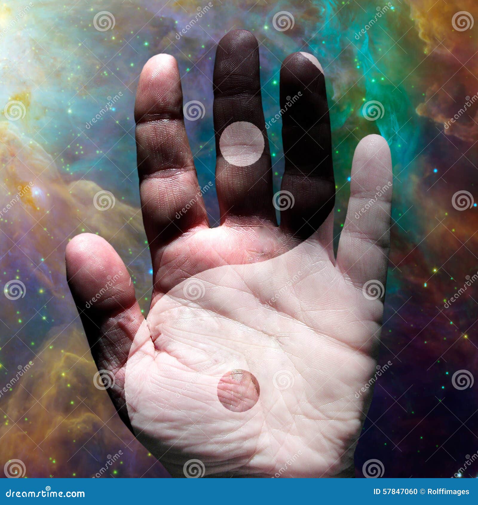 Hand Yin Yang stock illustration. Illustration of nature - 57847060