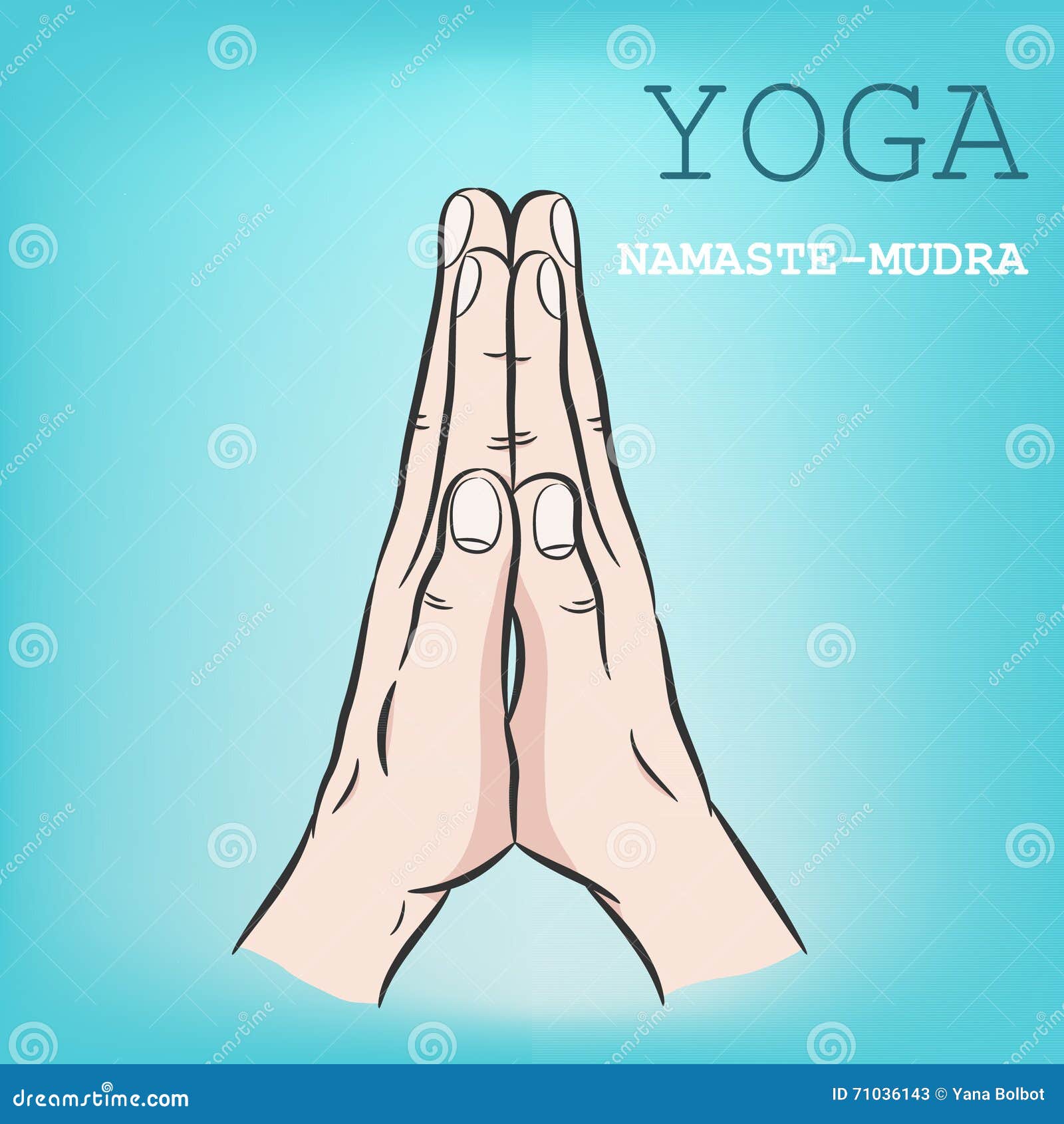 Hand in Yoga Mudra. Namaste-Mudra Stock Vector - Illustration of mudra ...