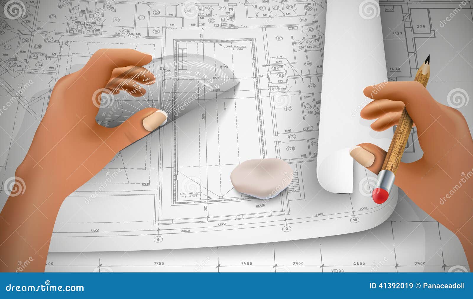 Hand Zeichnet Eine Zeichnung Mit Einem Bleistift Vektor Abbildung ...