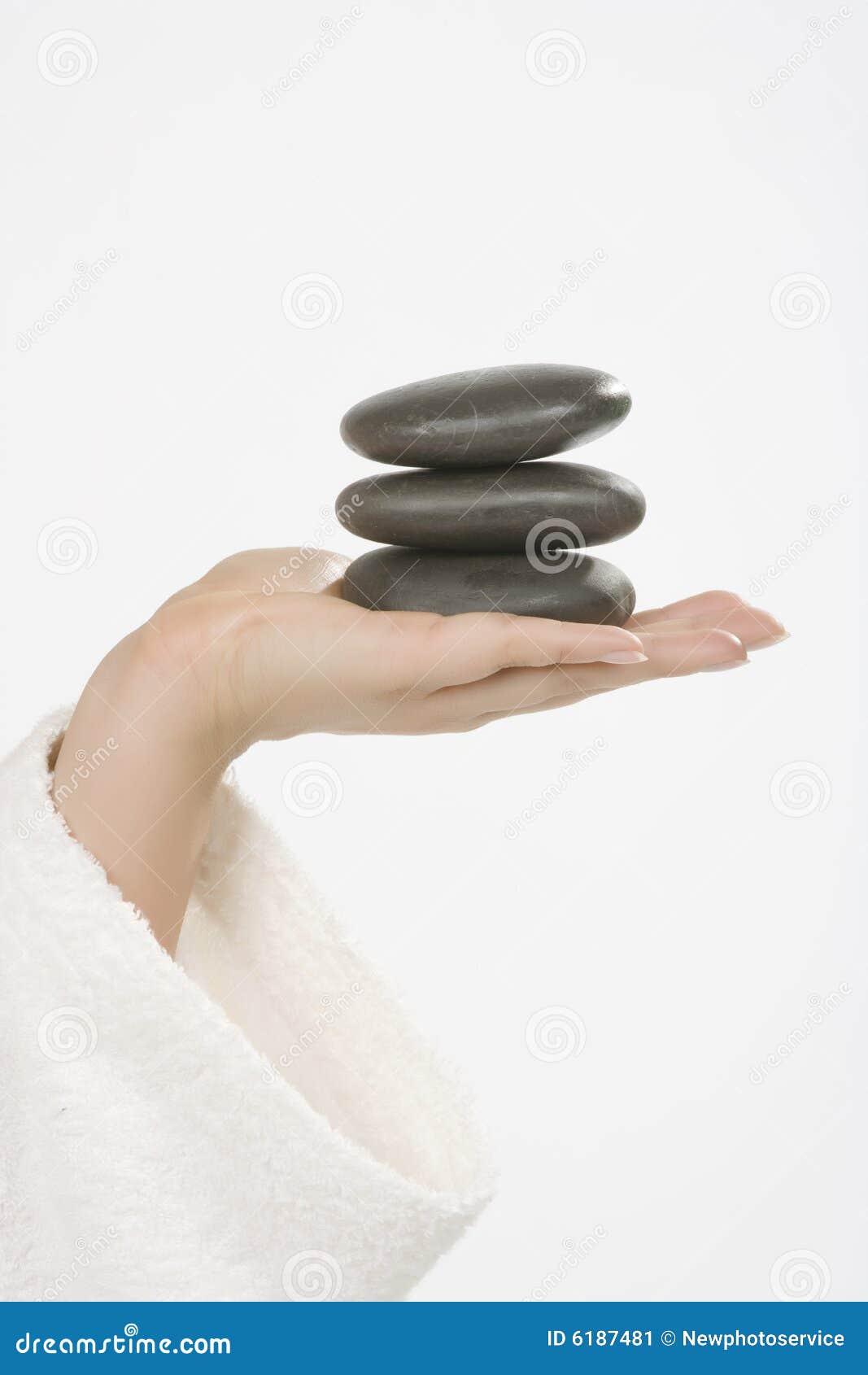 Hand with zen stone stock image. Image of healthy, isolated - 6187481