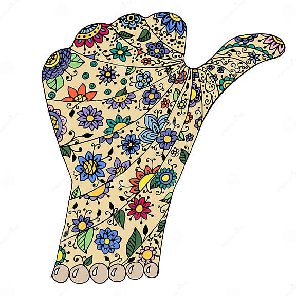 Hand Zentangle And Zendoodle Vector Arm Zenart Finger Zen Doodle And