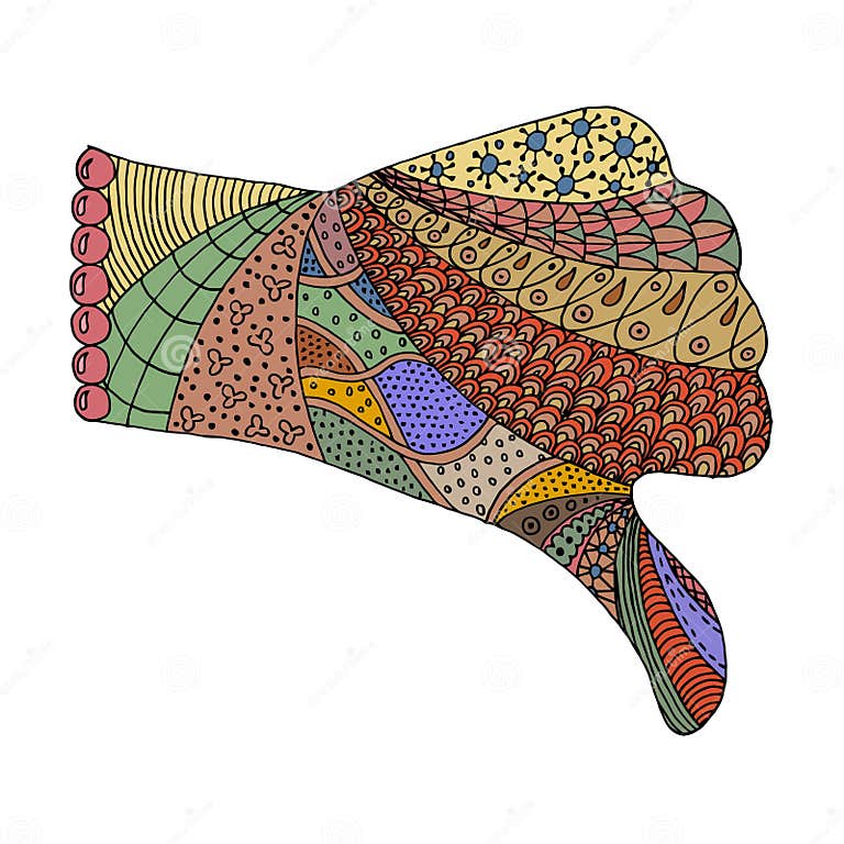 Hand Zentangle And Zendoodle Vector Arm Zenart Fist Zen Doodle And