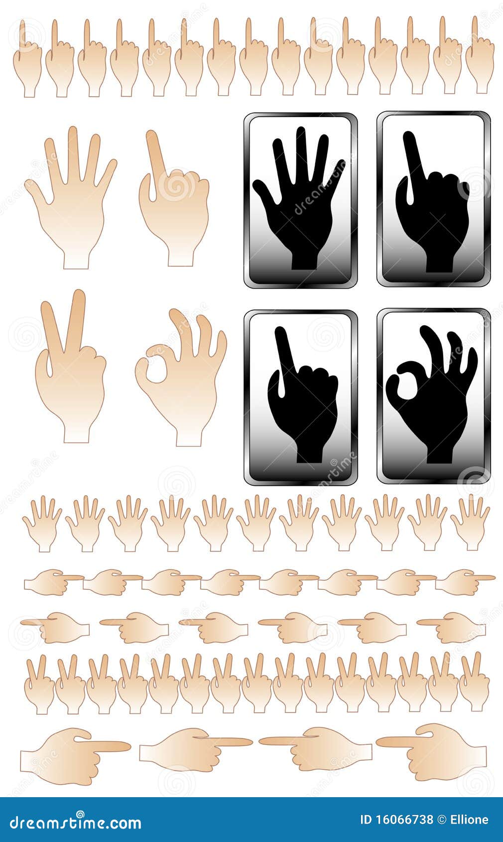 Handa shapes stock vector. Illustration of objects, hands - 16066738