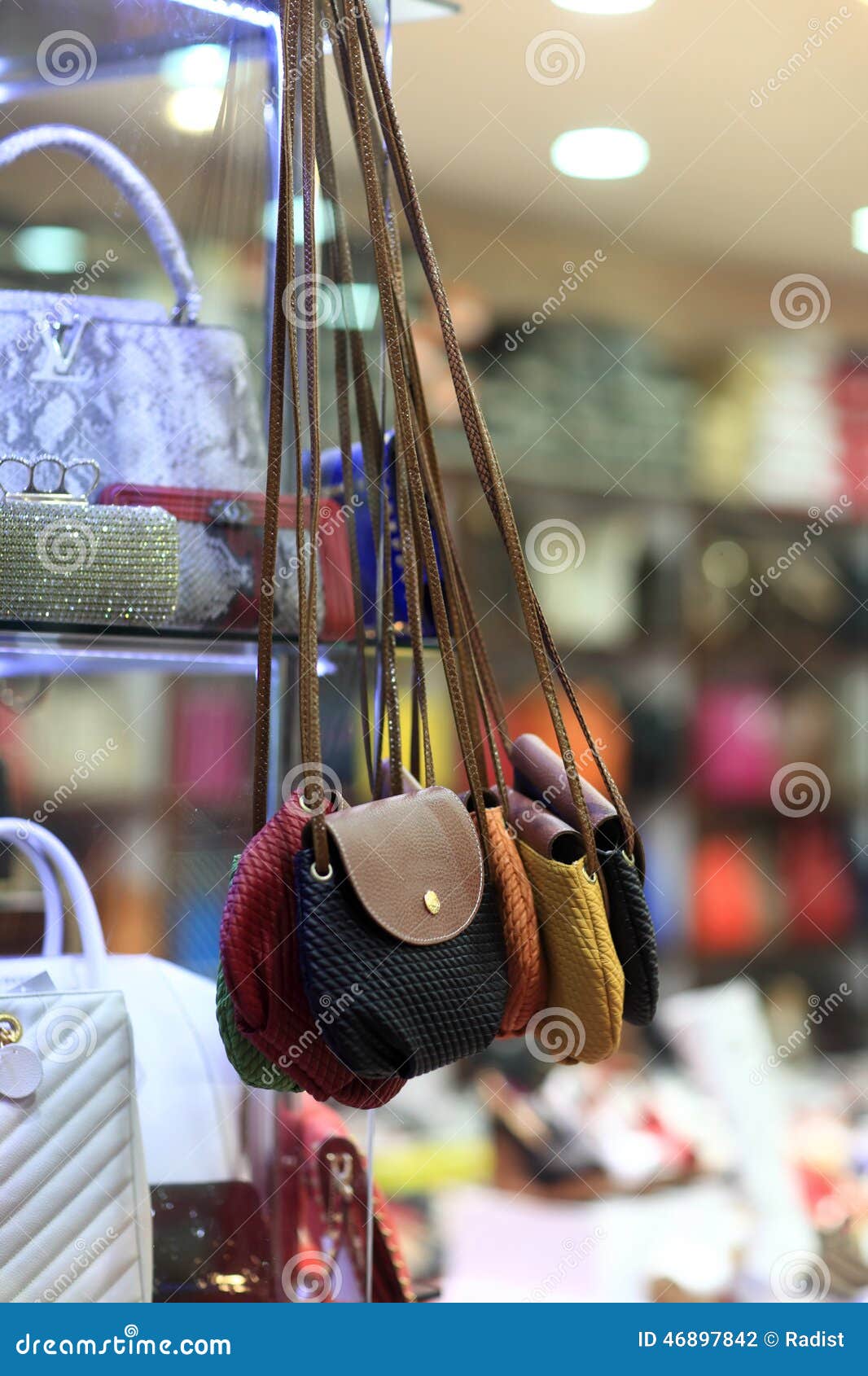 Handbags in the store stock photo. Image of display, accessory - 46897842