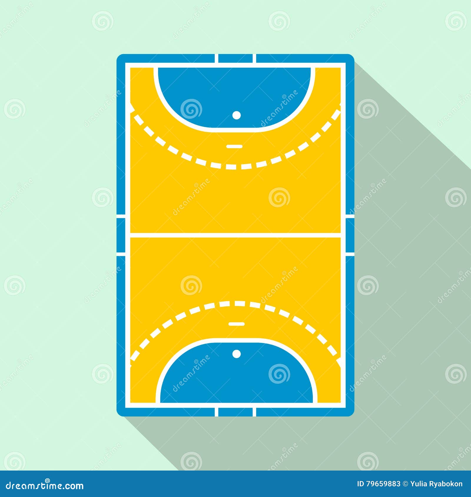 Handball Field, Cort Eps10 Field Top View Vector Illustration, Line Art ...