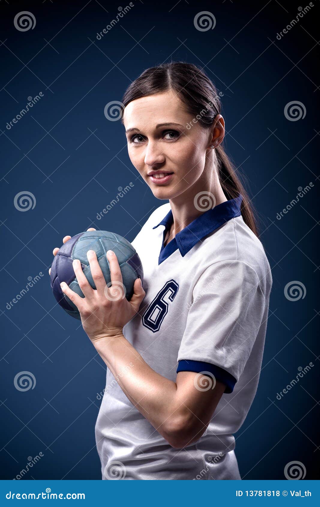 Handball girl stock photo. Image of handball, trikot - 13781818