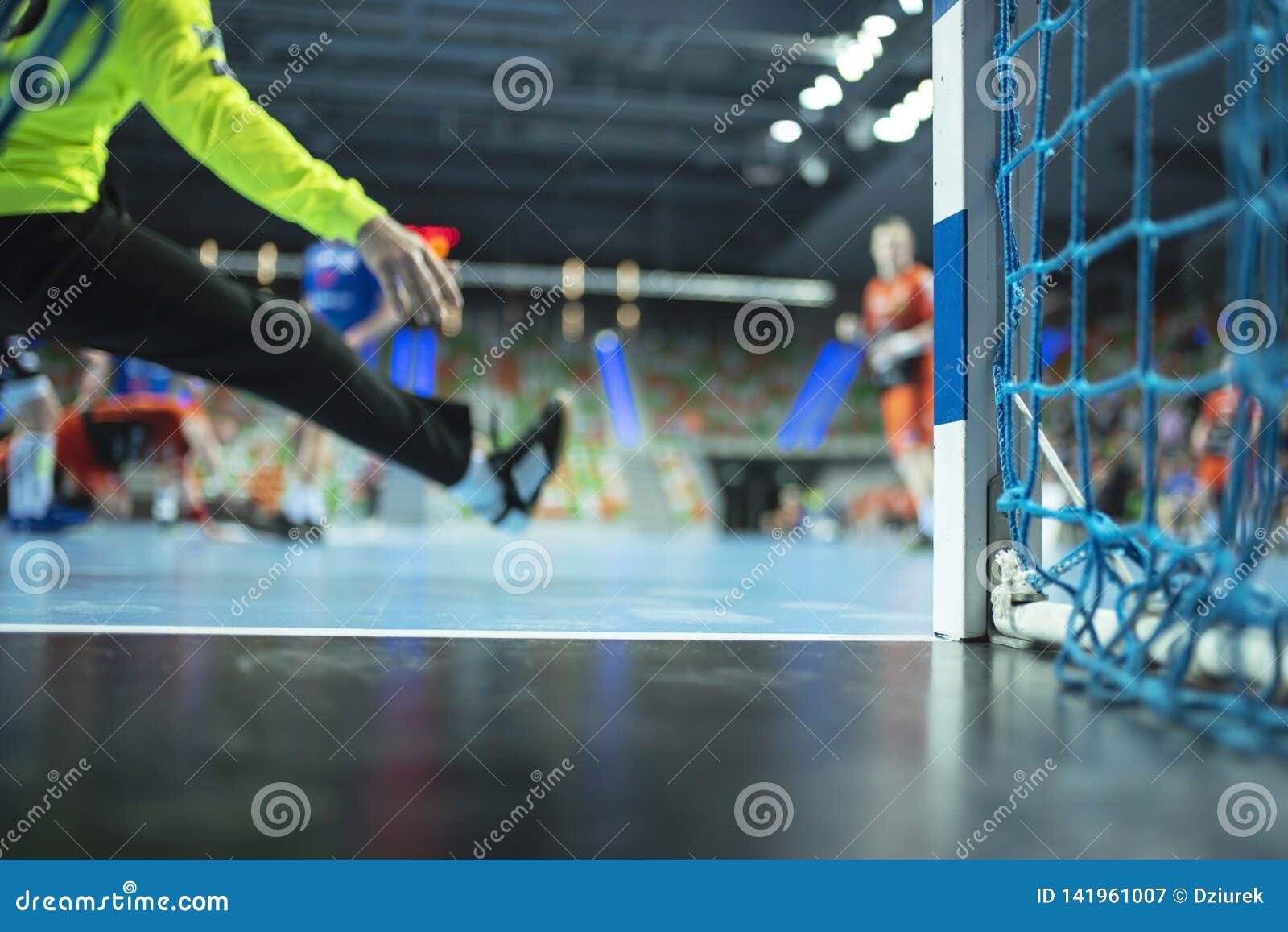Handball match stock image. Image of attacker, hall - 141961007
