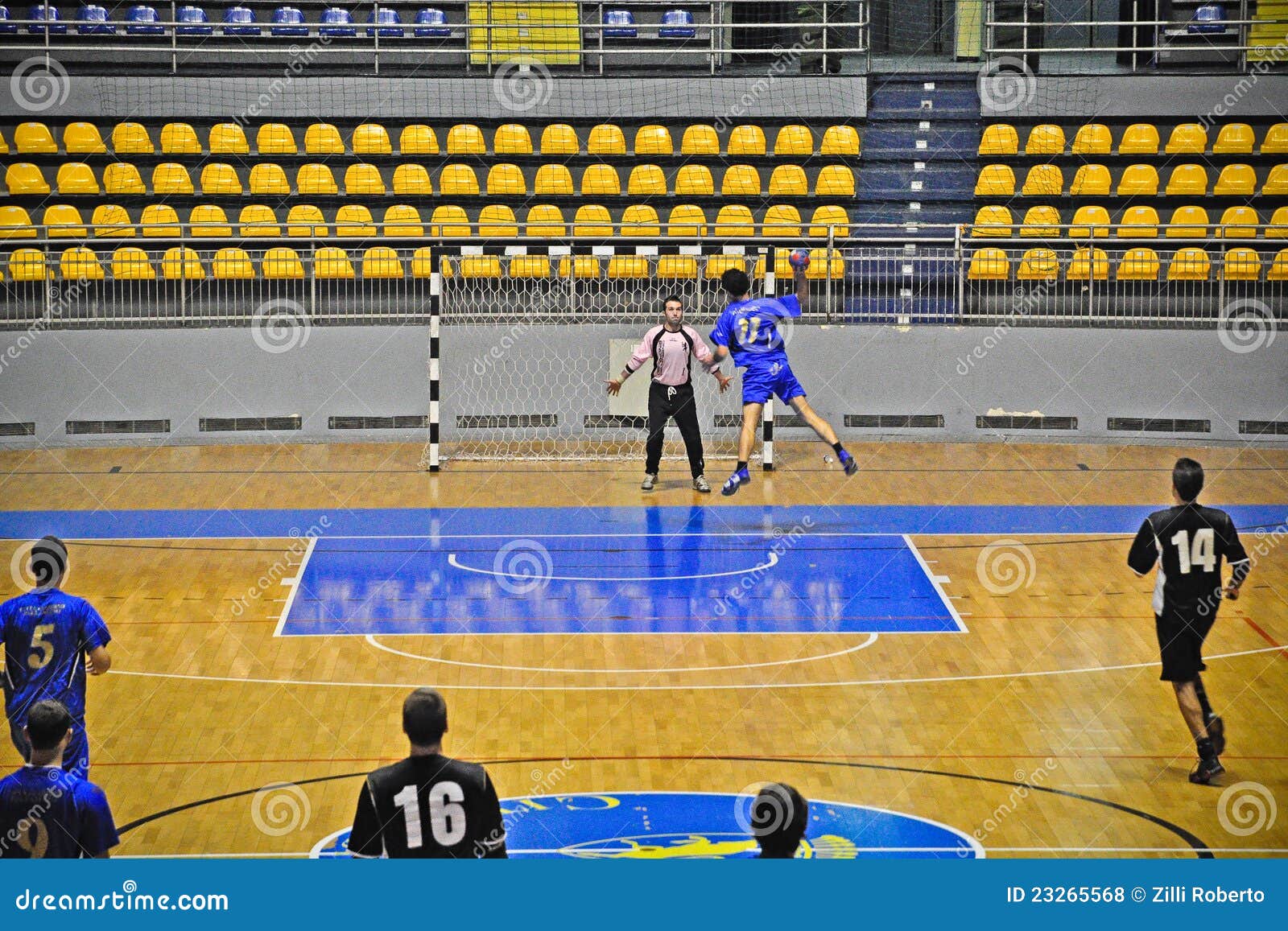 Handball match, fastbreak editorial stock photo. Image of athletes ...