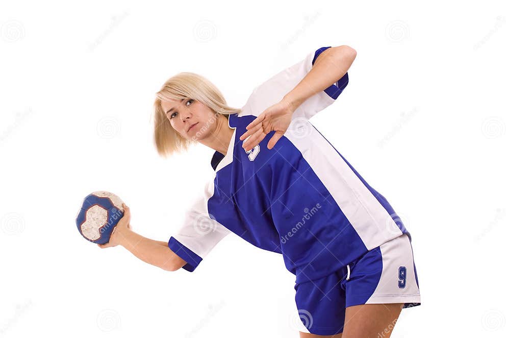 Handball player stock photo. Image of pose, athletes - 17405354