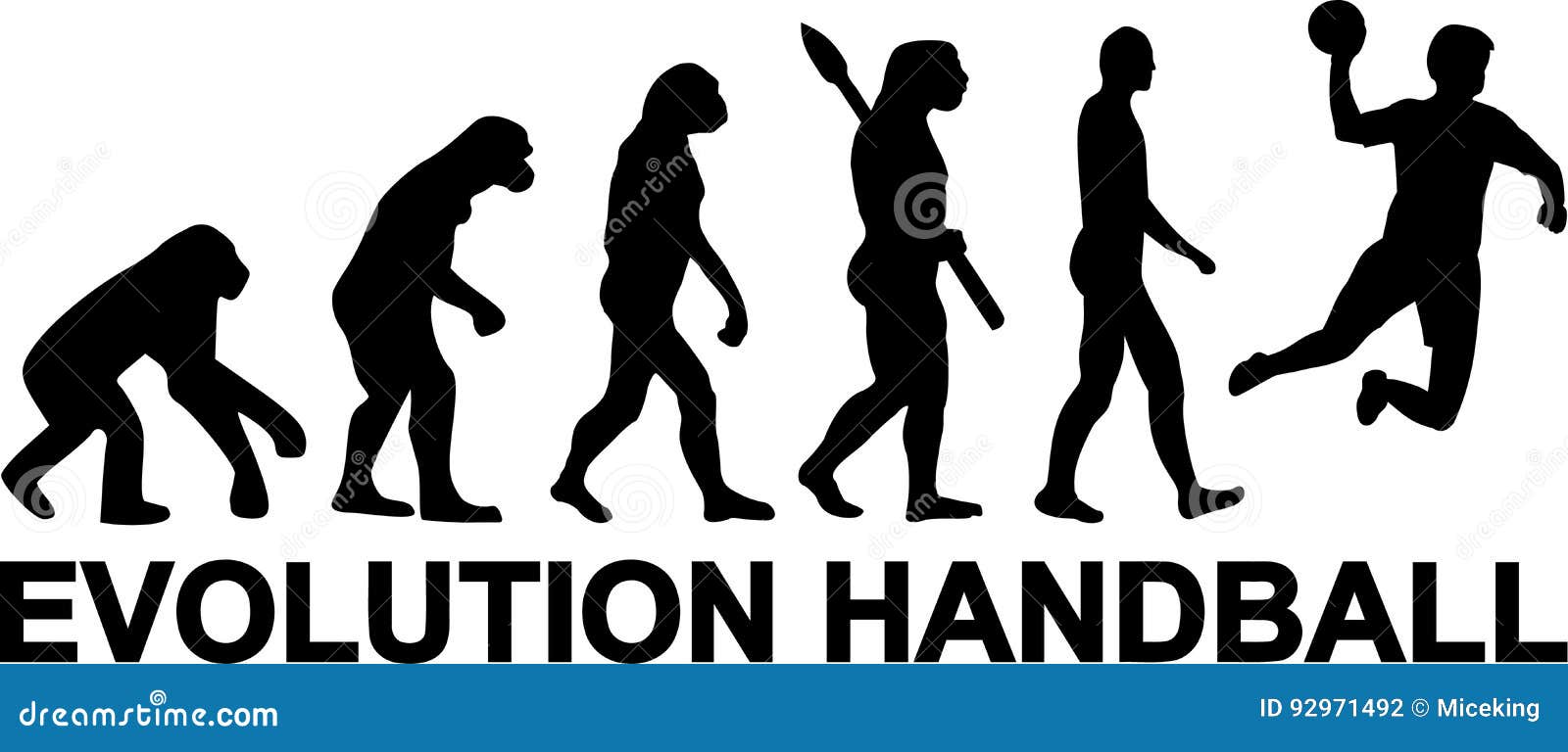 Handball Evolution stock vector. Illustration of ancestors - 92971492