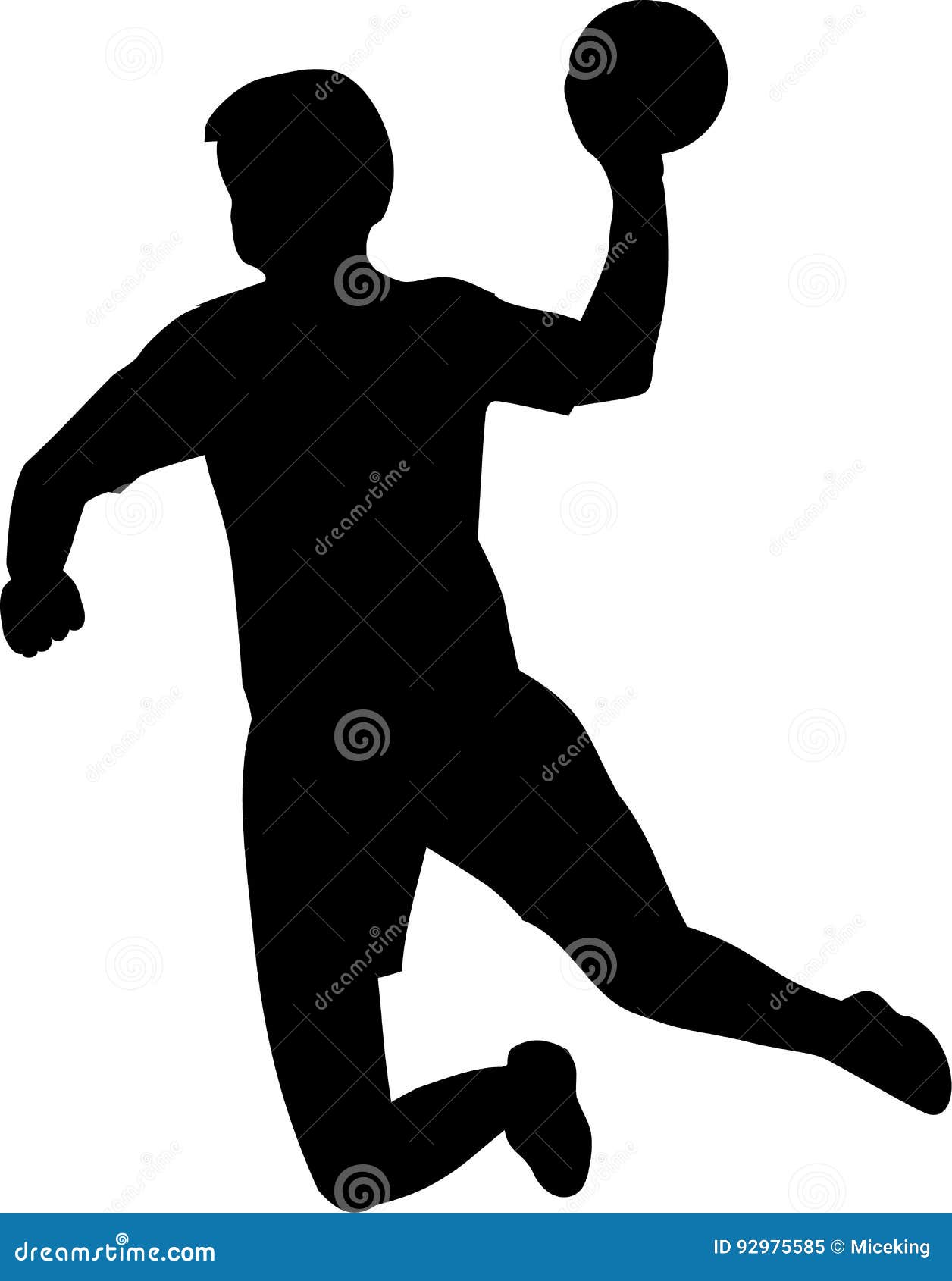 Handball Player Silhouette stock vector. Illustration of handball ...