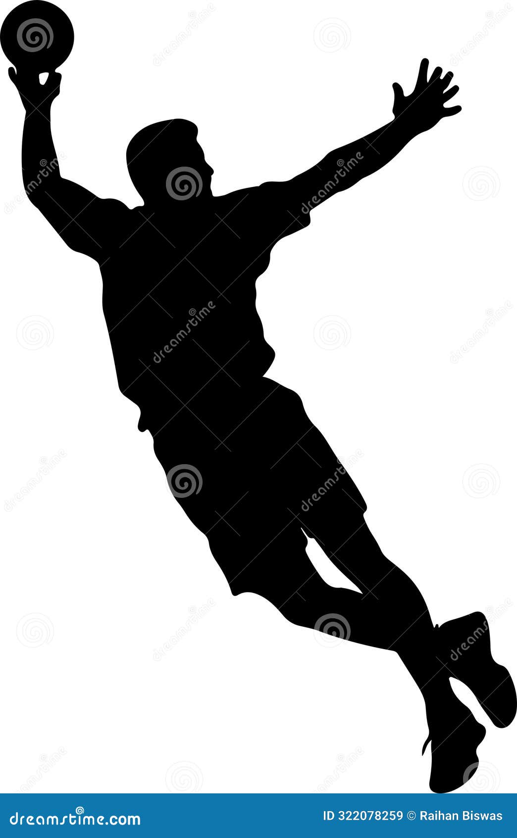 Handball Player Silhouette Vector Stock Vector - Illustration of games ...