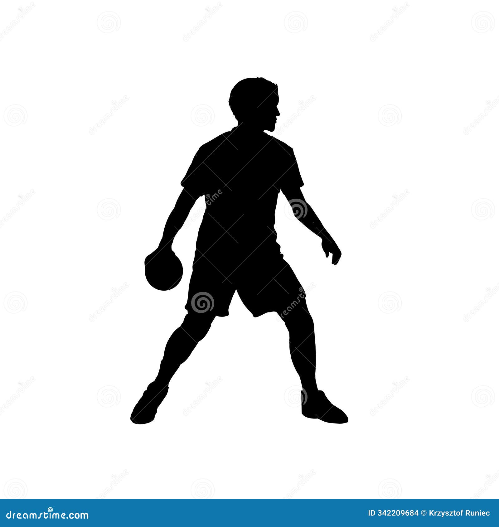 Handball Player Silhouette Vector Illustration Stock Illustration ...