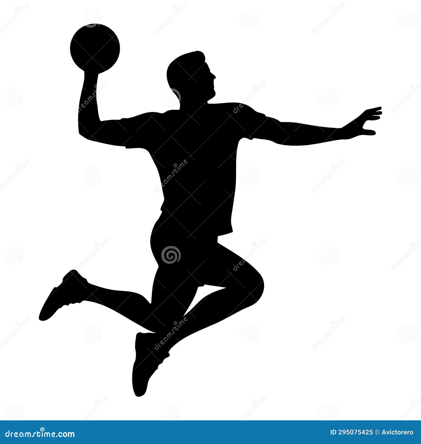 Handball player silhouette stock illustration. Illustration of hand ...