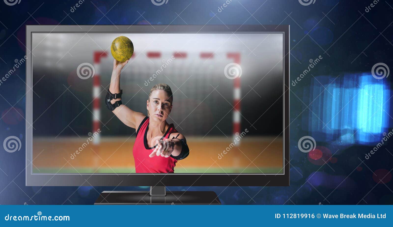 Handball Player on Television Stock Photo - Image of activity ...