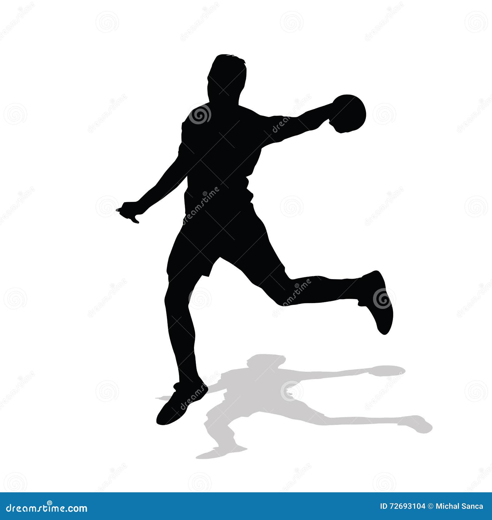 Handball Player Silhouette Vector | CartoonDealer.com #55183576