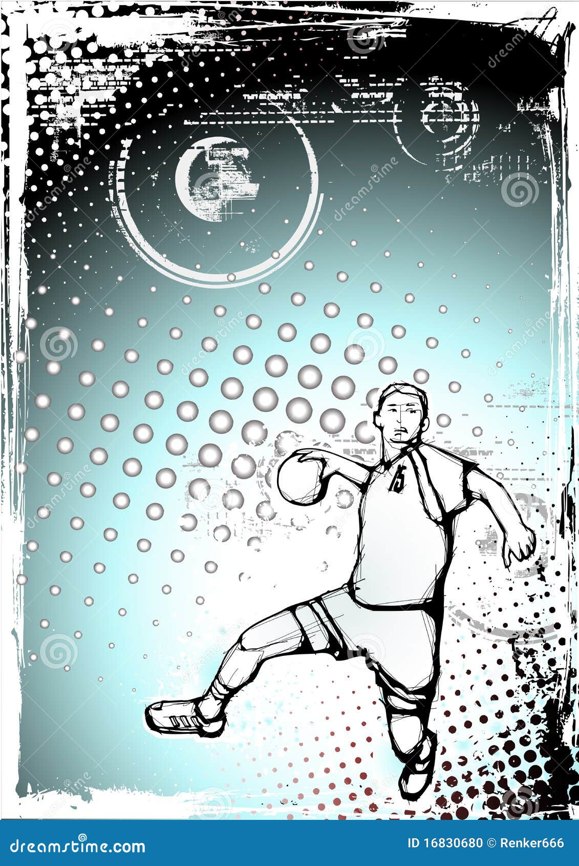 Handball Poster Background Cartoon Vector | CartoonDealer.com #43488099
