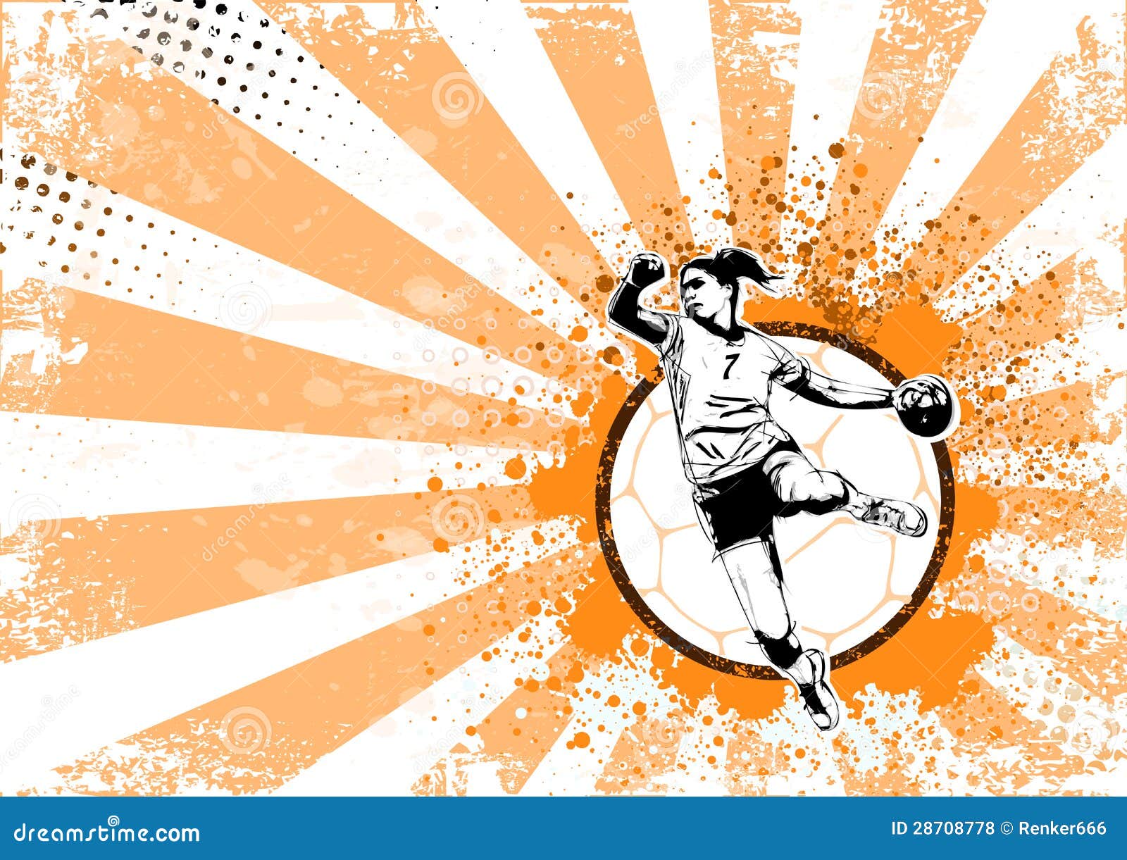 Handball Retro Poster Background Stock Vector - Illustration of strong ...