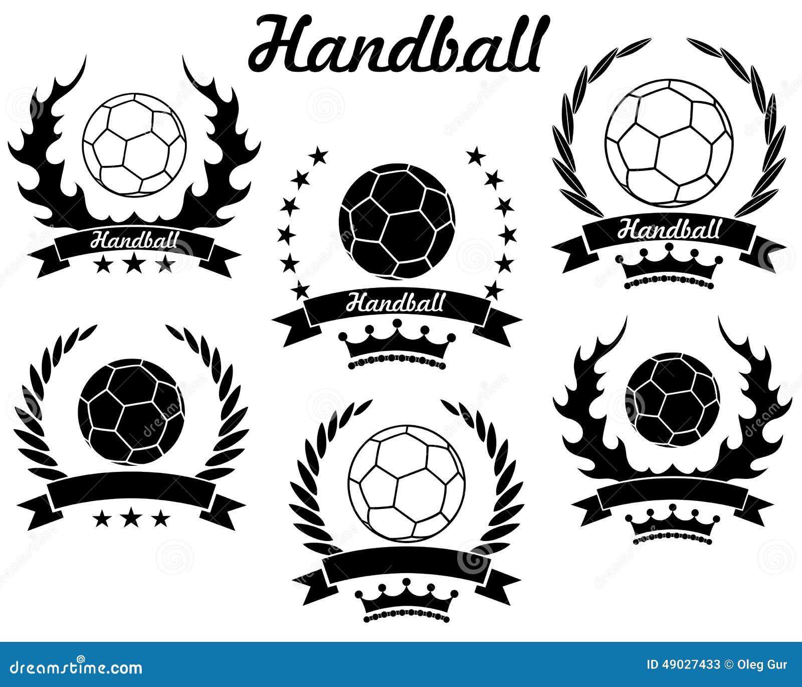 Handball stock vector. Illustration of black, handball - 49027433