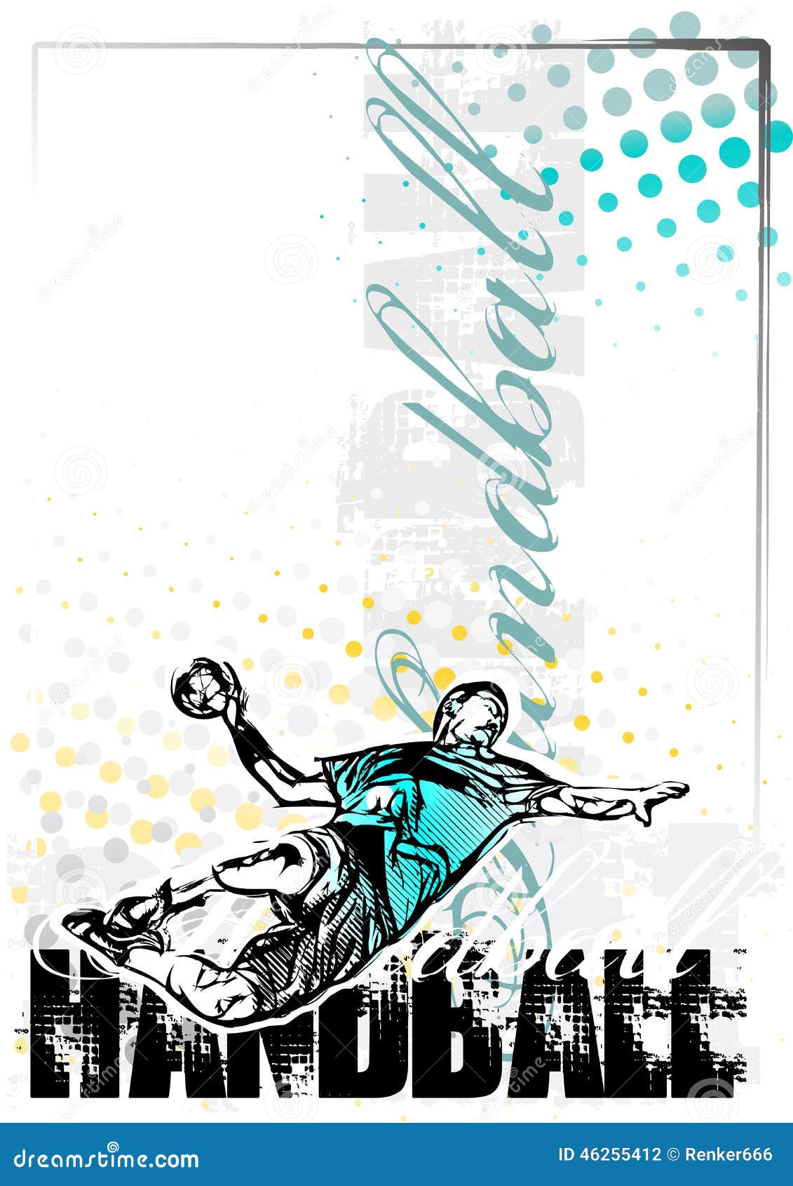 Handball Vector Poster Background Stock Vector - Illustration of event ...
