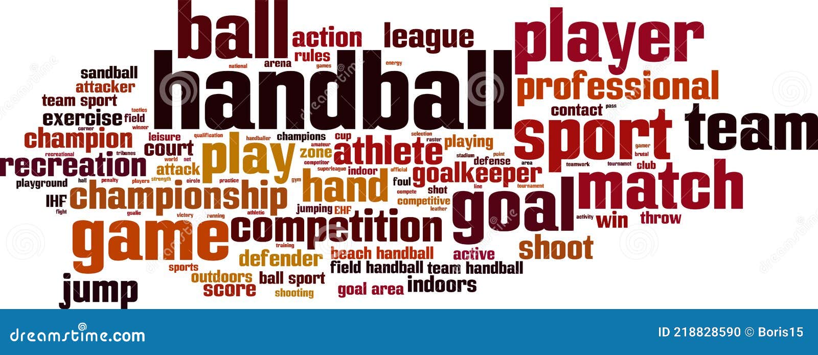 Handball word cloud stock vector. Illustration of professional - 218828590