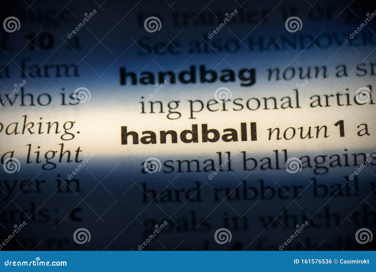 Handball stock photo. Image of english, macro, reference - 161576536