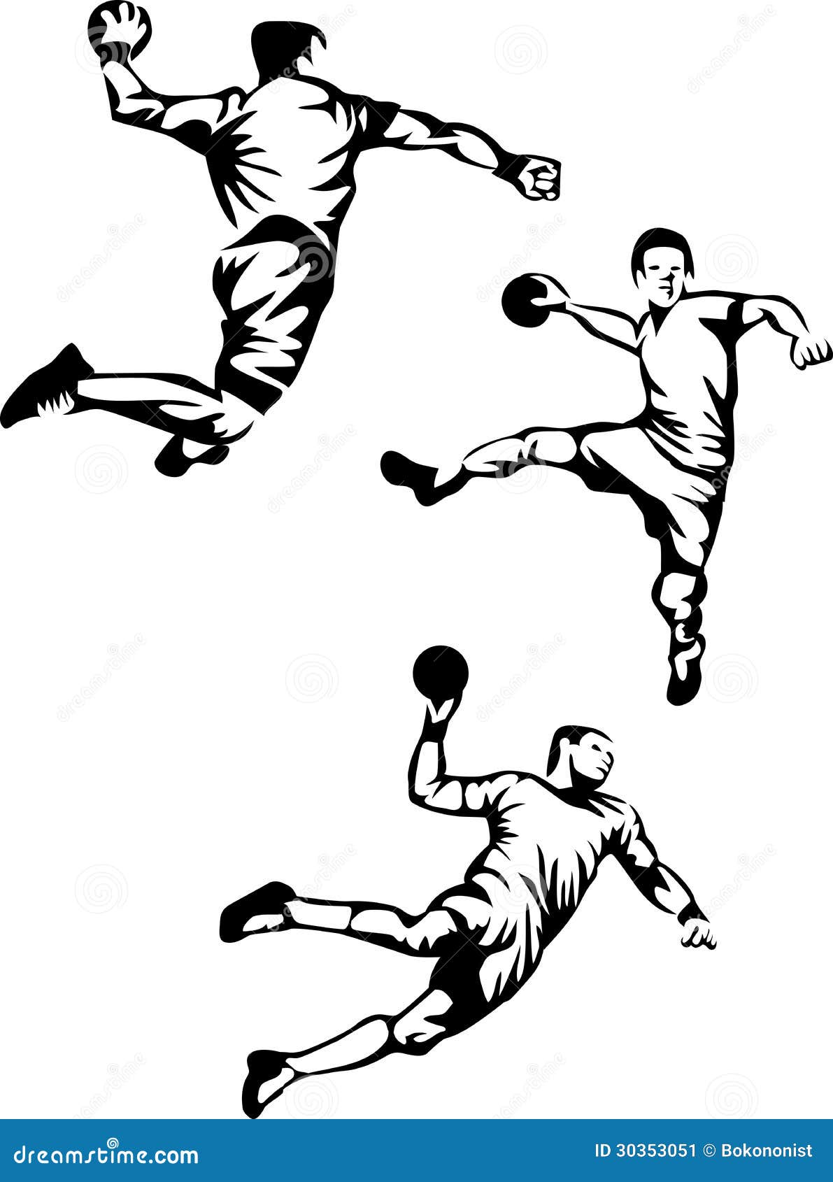 Handball vektor abbildung. Illustration von zählen, sprung - 30353051