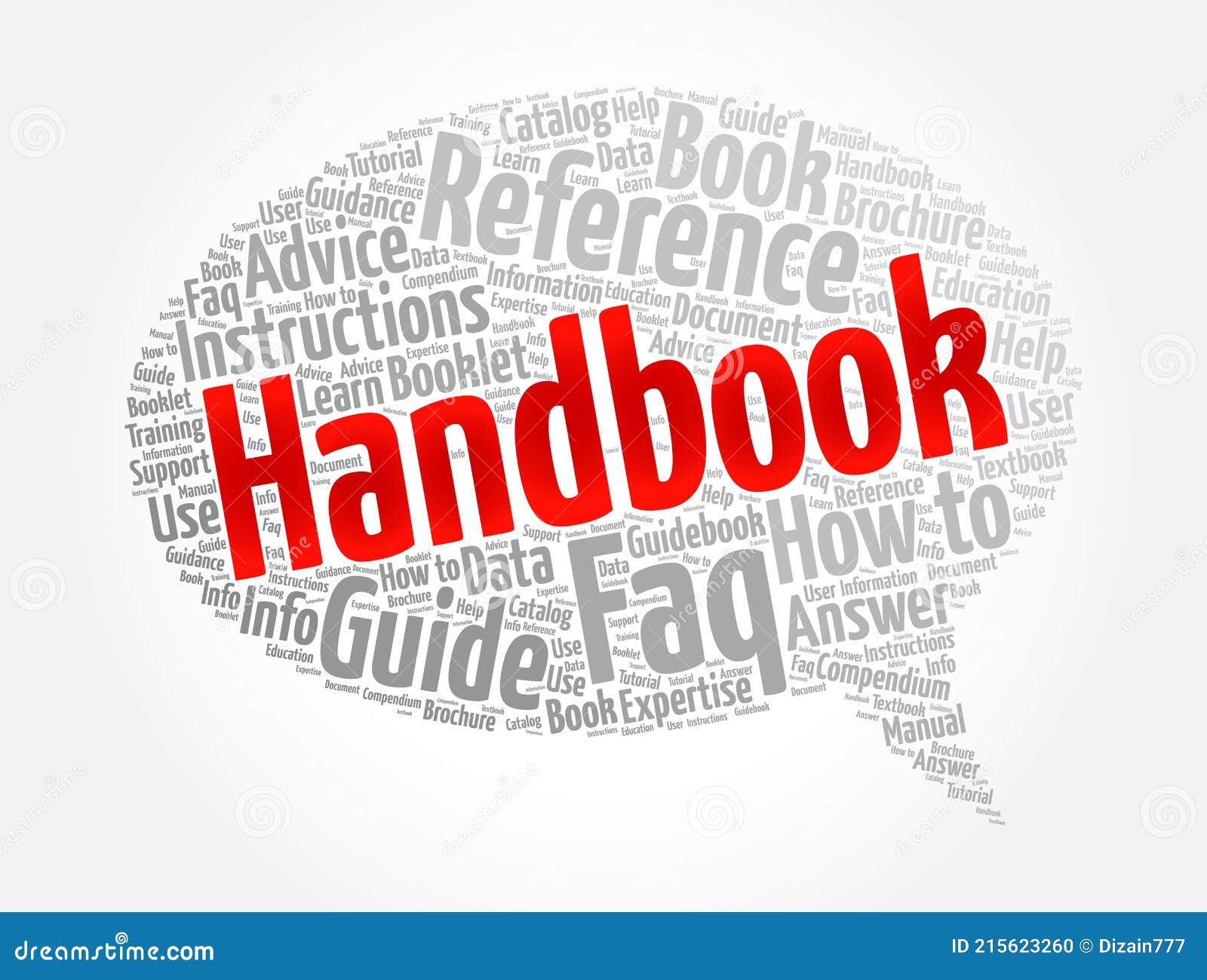 Handbook Word Cloud Collage, Concept Background Stock Illustration ...