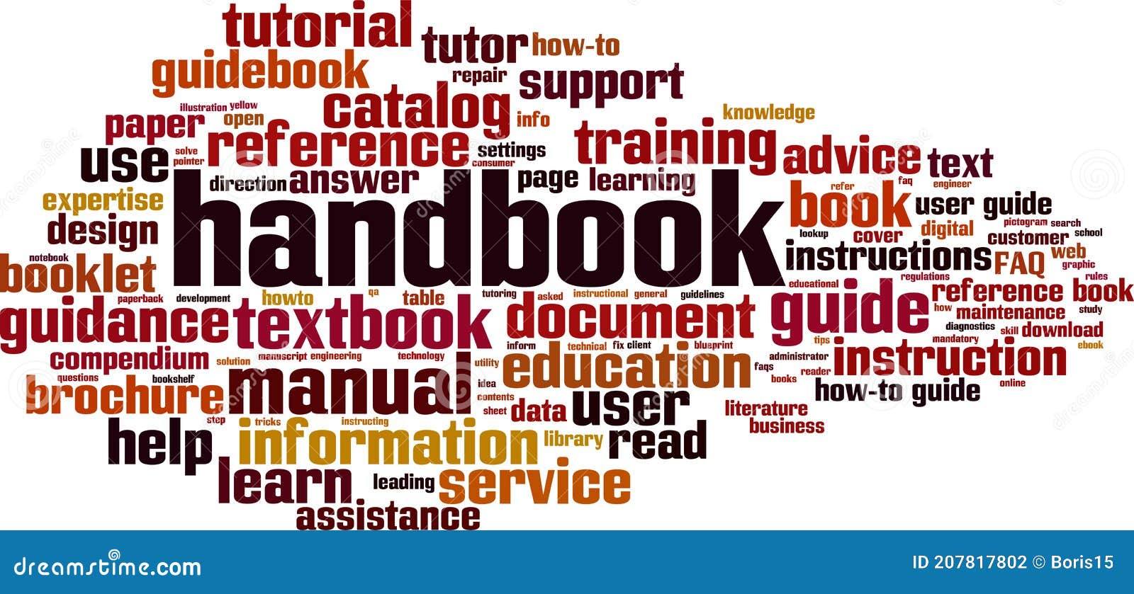 Handbook Word Cloud In Shape Of World Map, Concept Background Stock ...