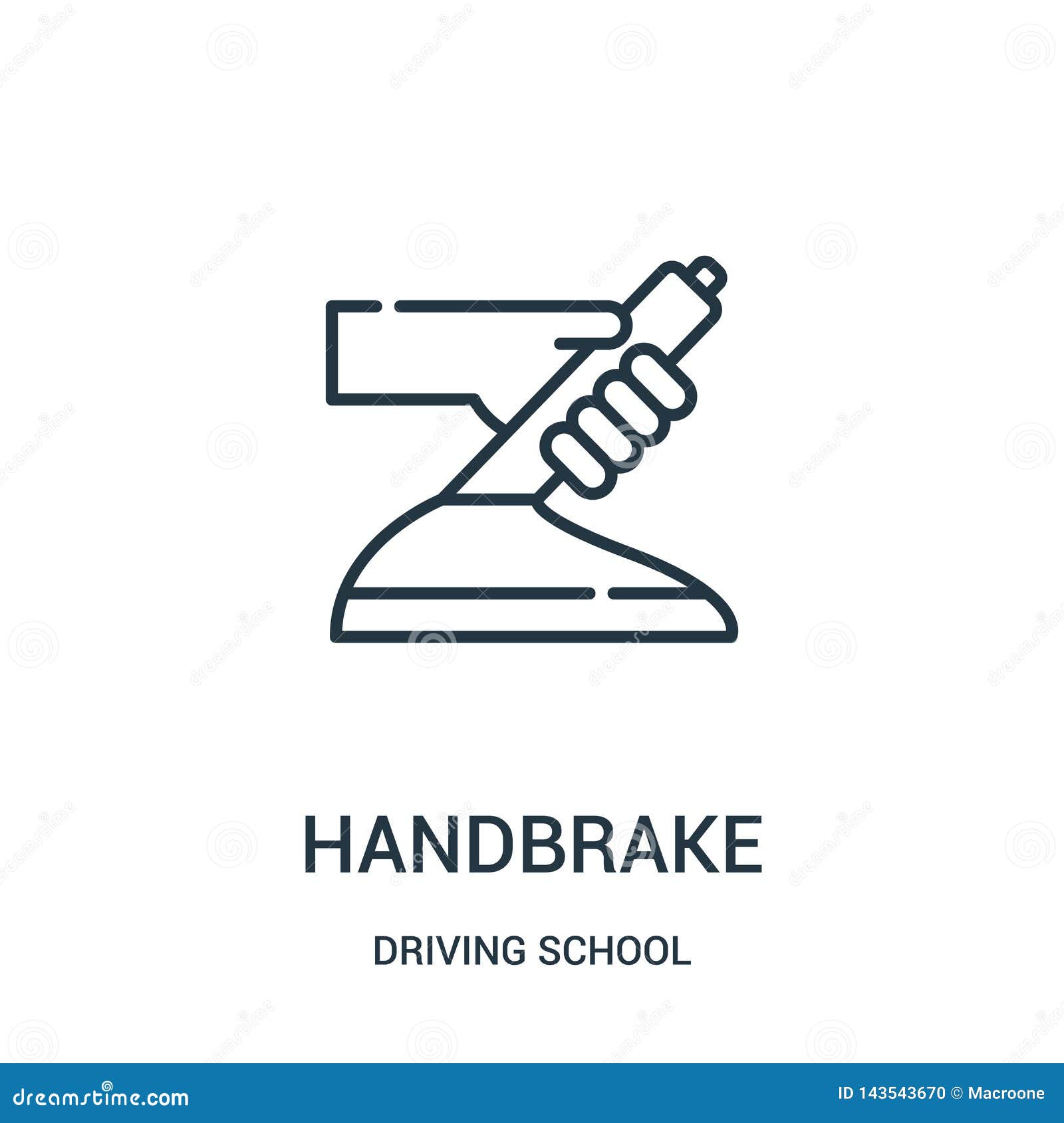 Handbrake Icon Vector from Driving School Collection. Thin Line ...