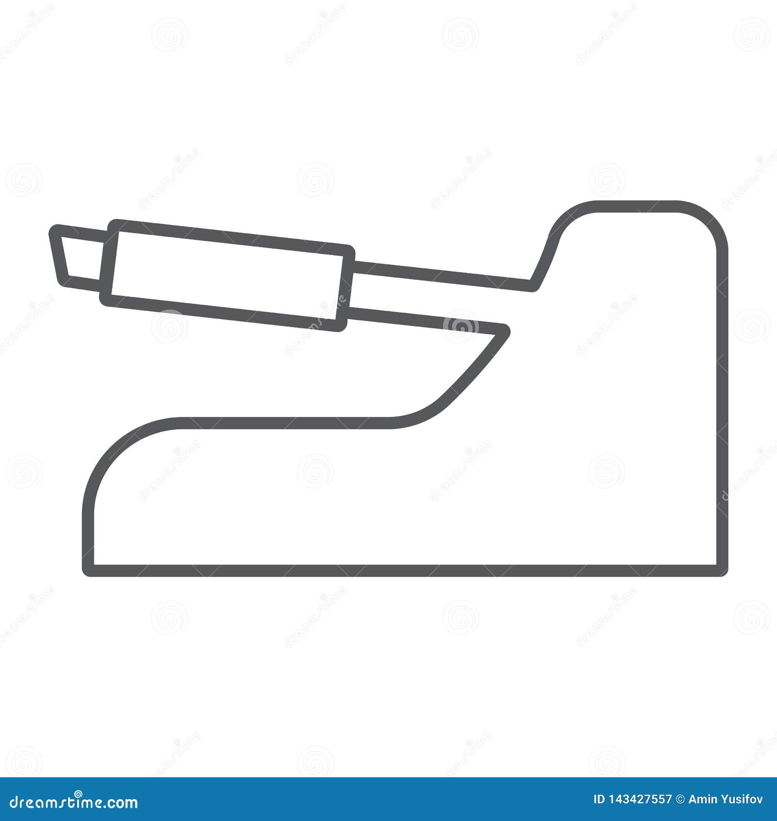 Linear Car Handbrake Icon From Car Parts Outline Collection. Thin Line ...