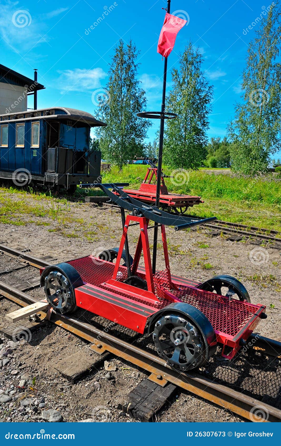 Handcar (Draisine) stock image. Image of pedal, railroad - 26307673