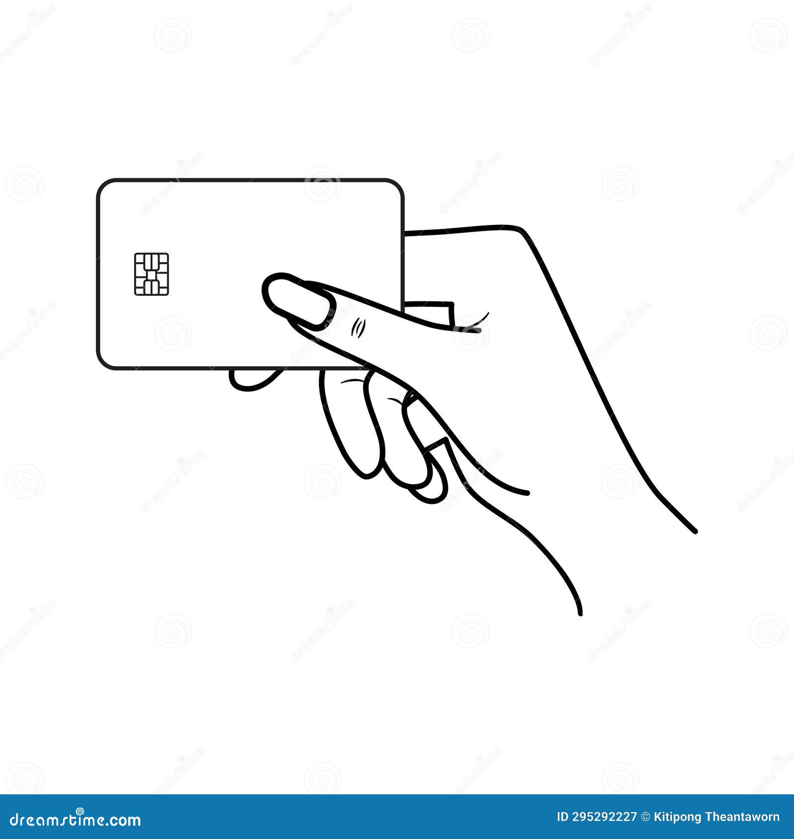 Hand Swipe Card To Payment Device In Cashier Or Store, Cashless Symbol ...