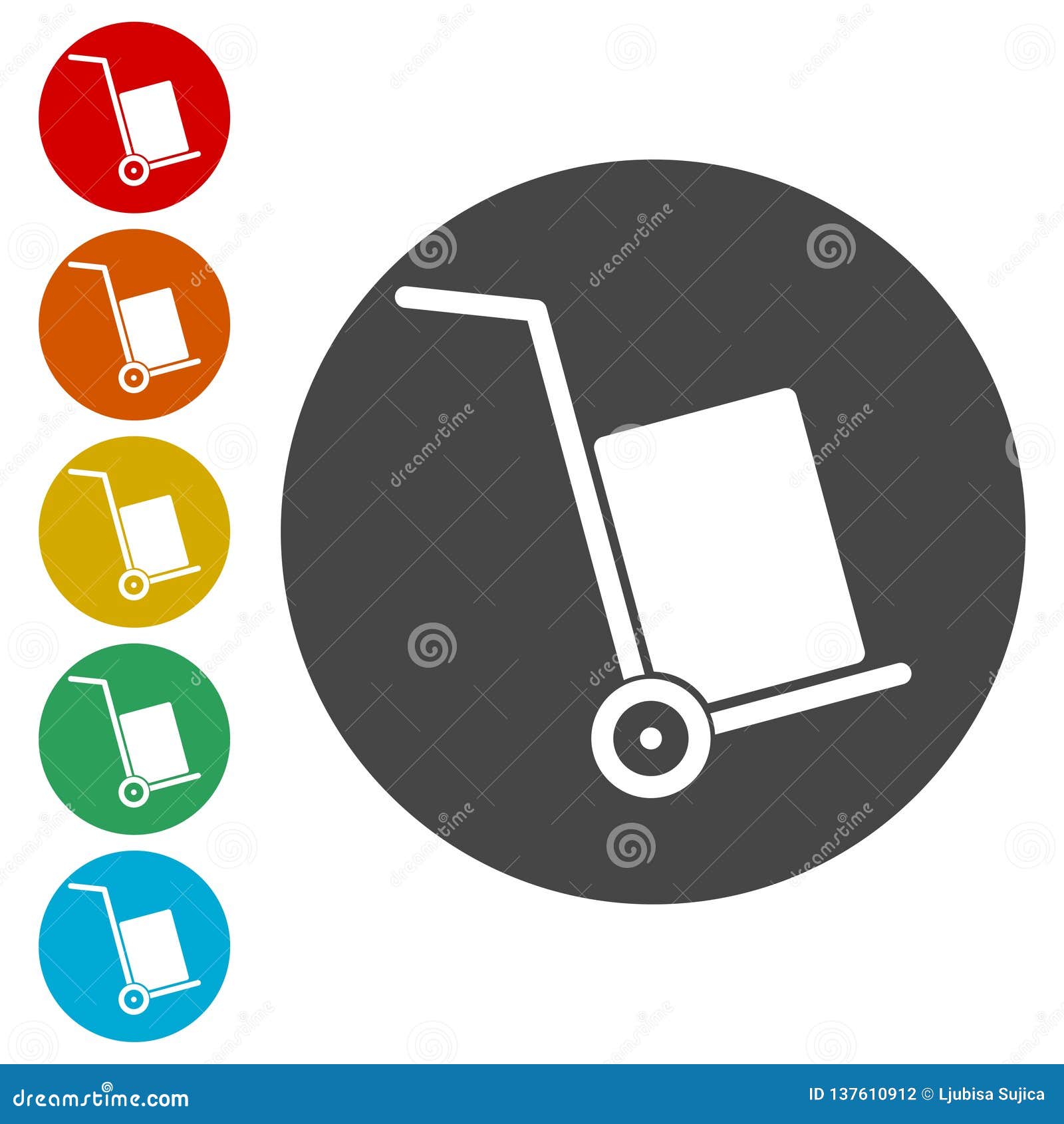 Handcart icon, vector icon stock vector. Illustration of order - 137610912