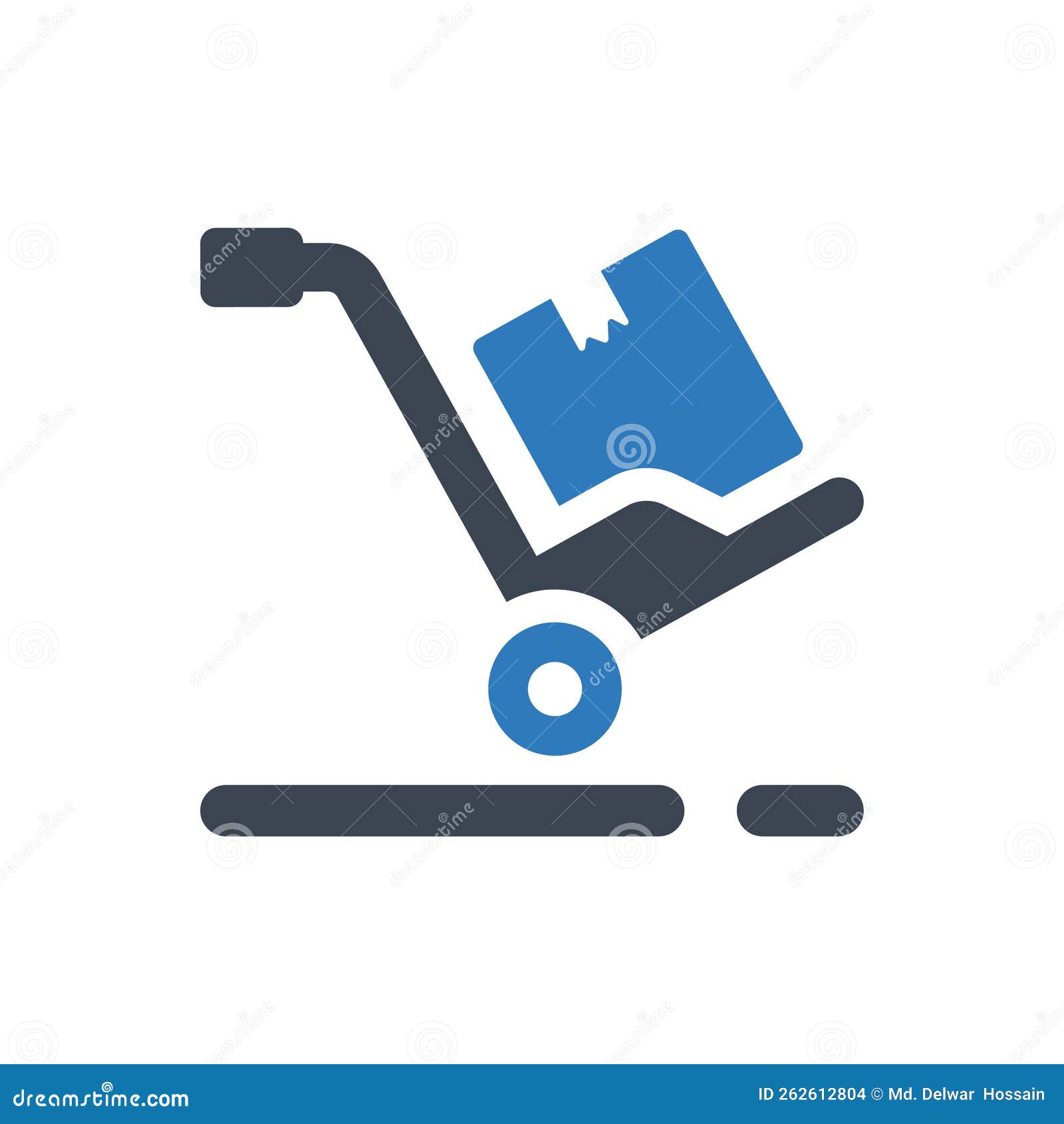 Handcart icon stock vector. Illustration of delivery - 262612804